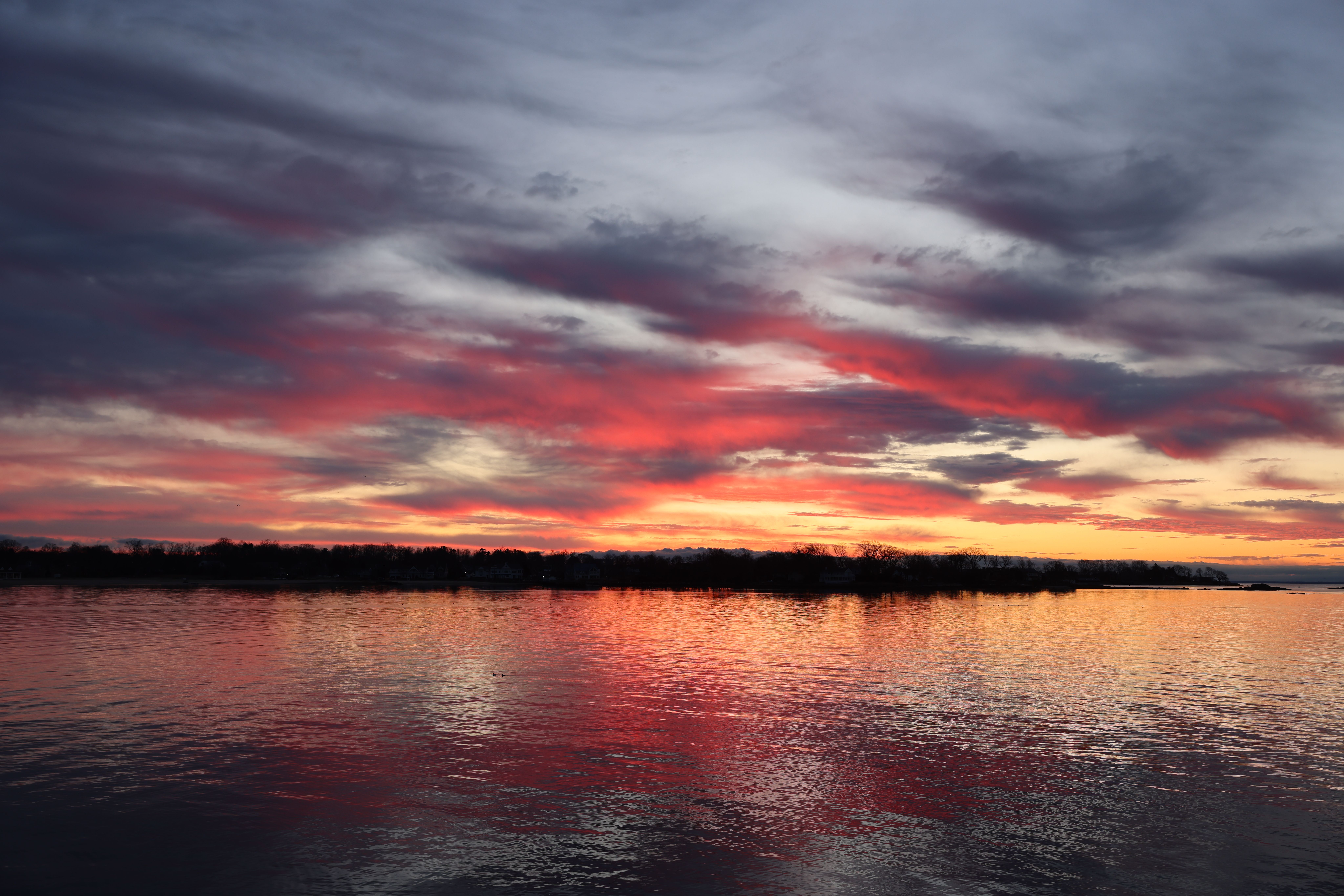 Dramatic Sunset Sky over a Body of Water · Free Stock Photo