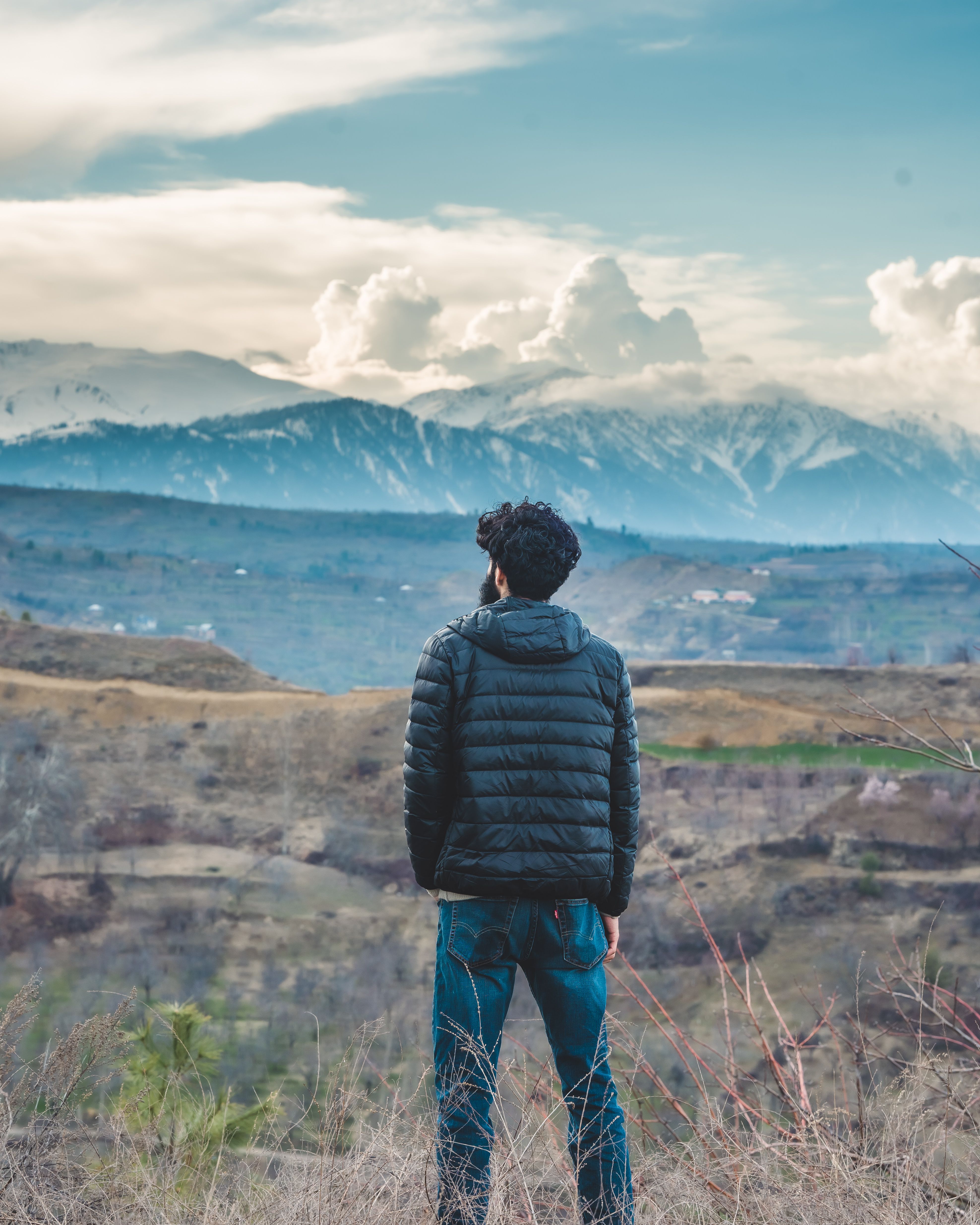 Man Looking on Mountain Landscape · Free Stock Photo