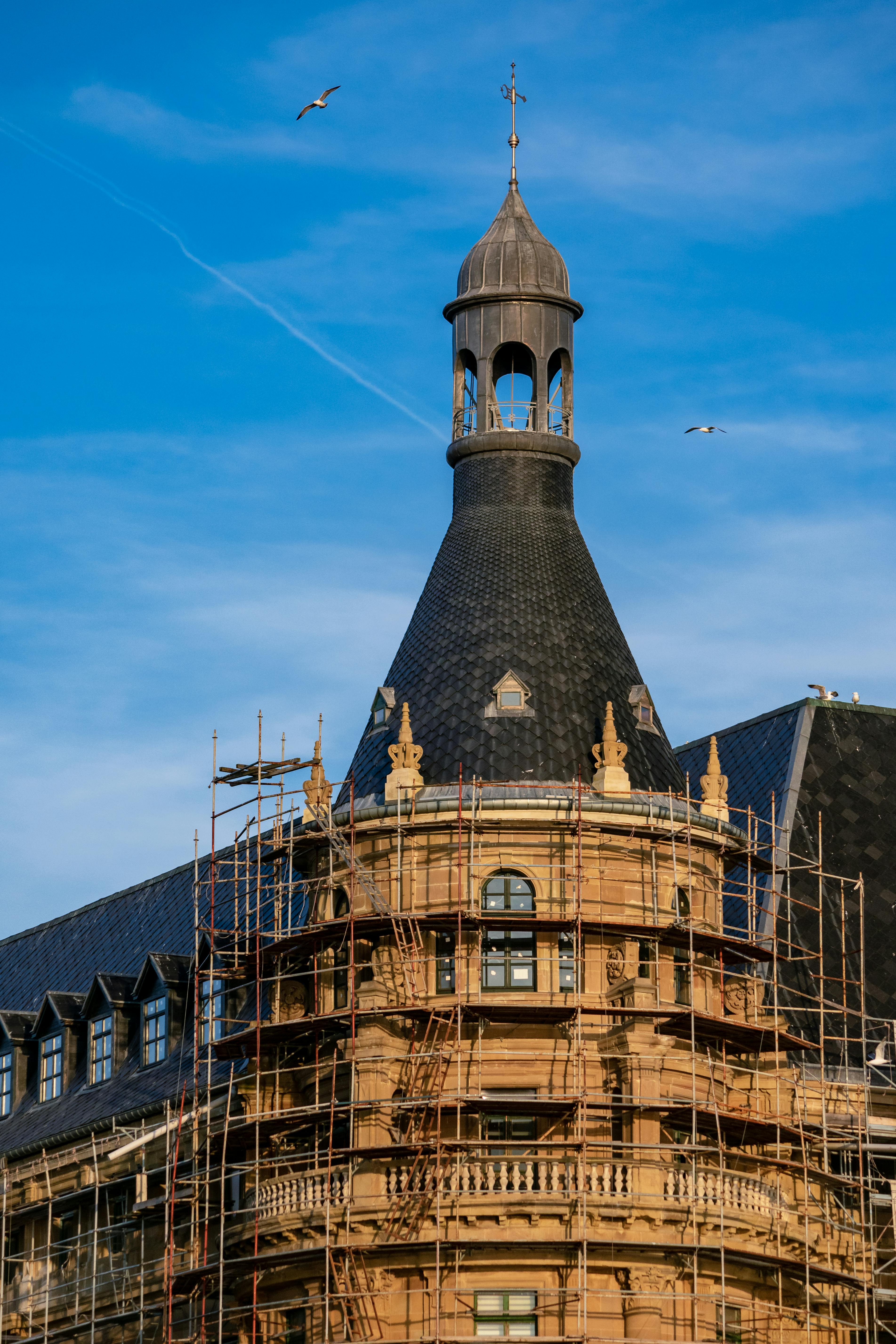 Scaffolding at Old Historic Building Facade · Free Stock Photo