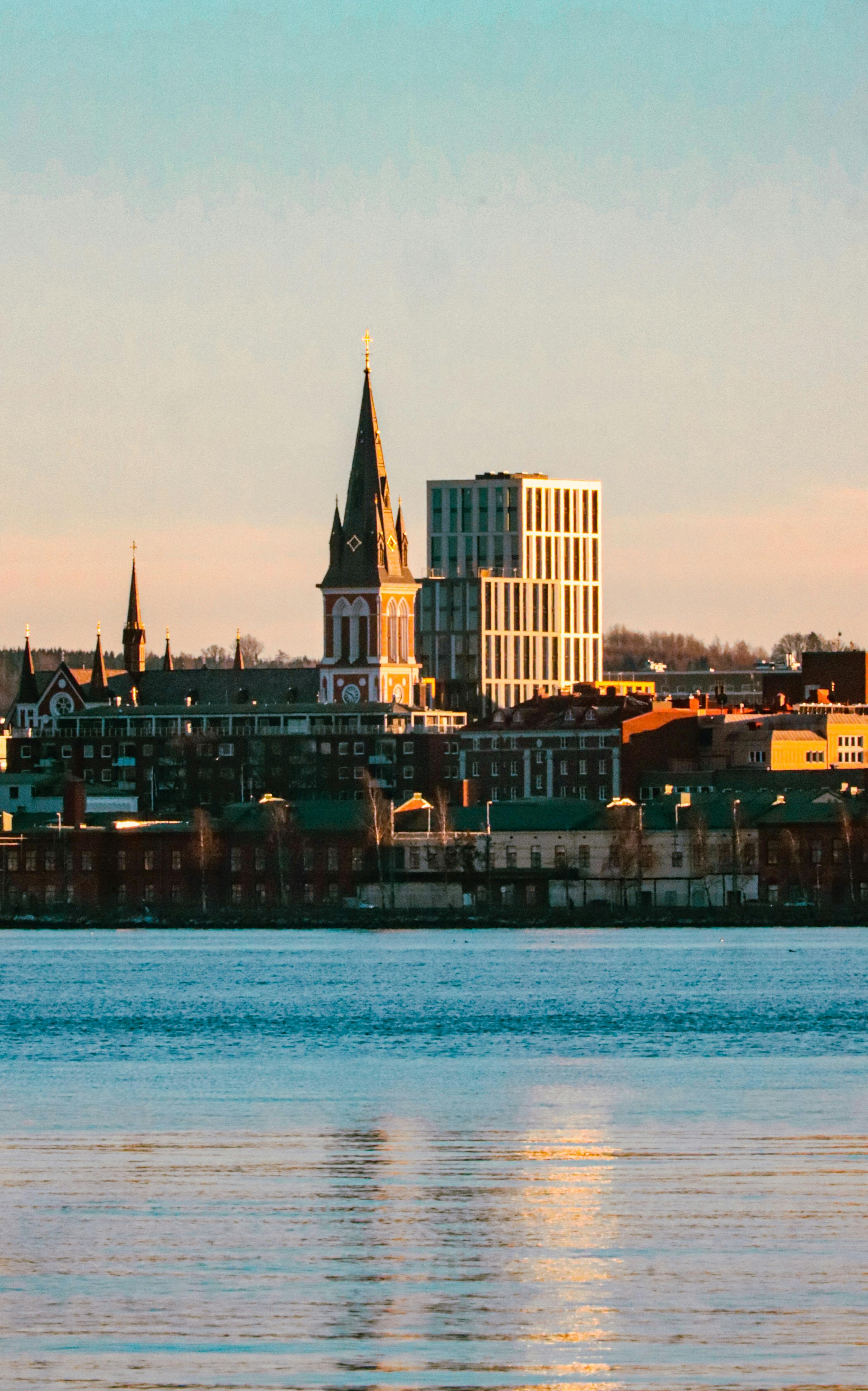 Sofia Church seen from the Water in Jonkoping, Sweden · Free Stock Photo