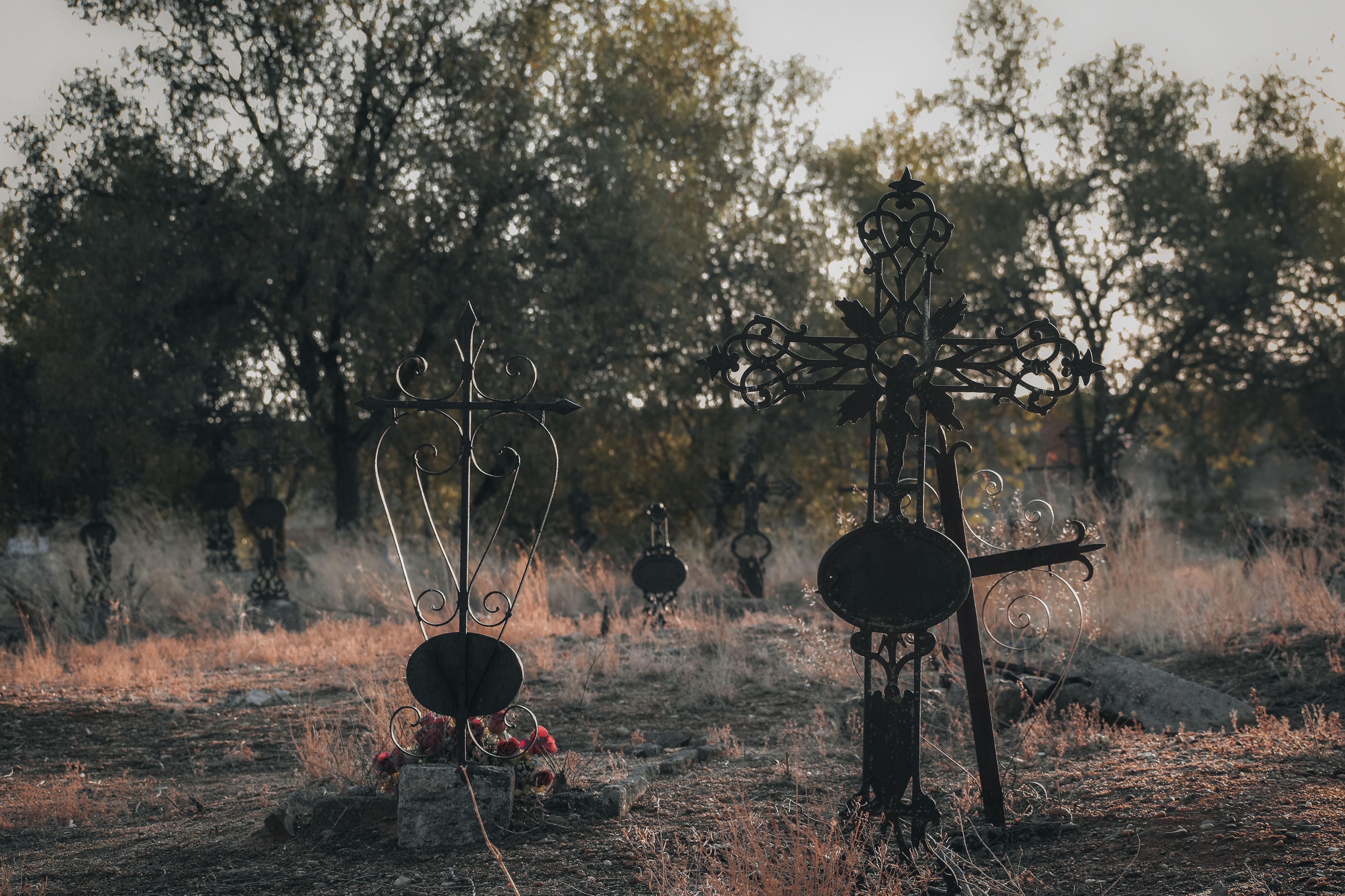 Old Graveyard with Metal Crosses · Free Stock Photo