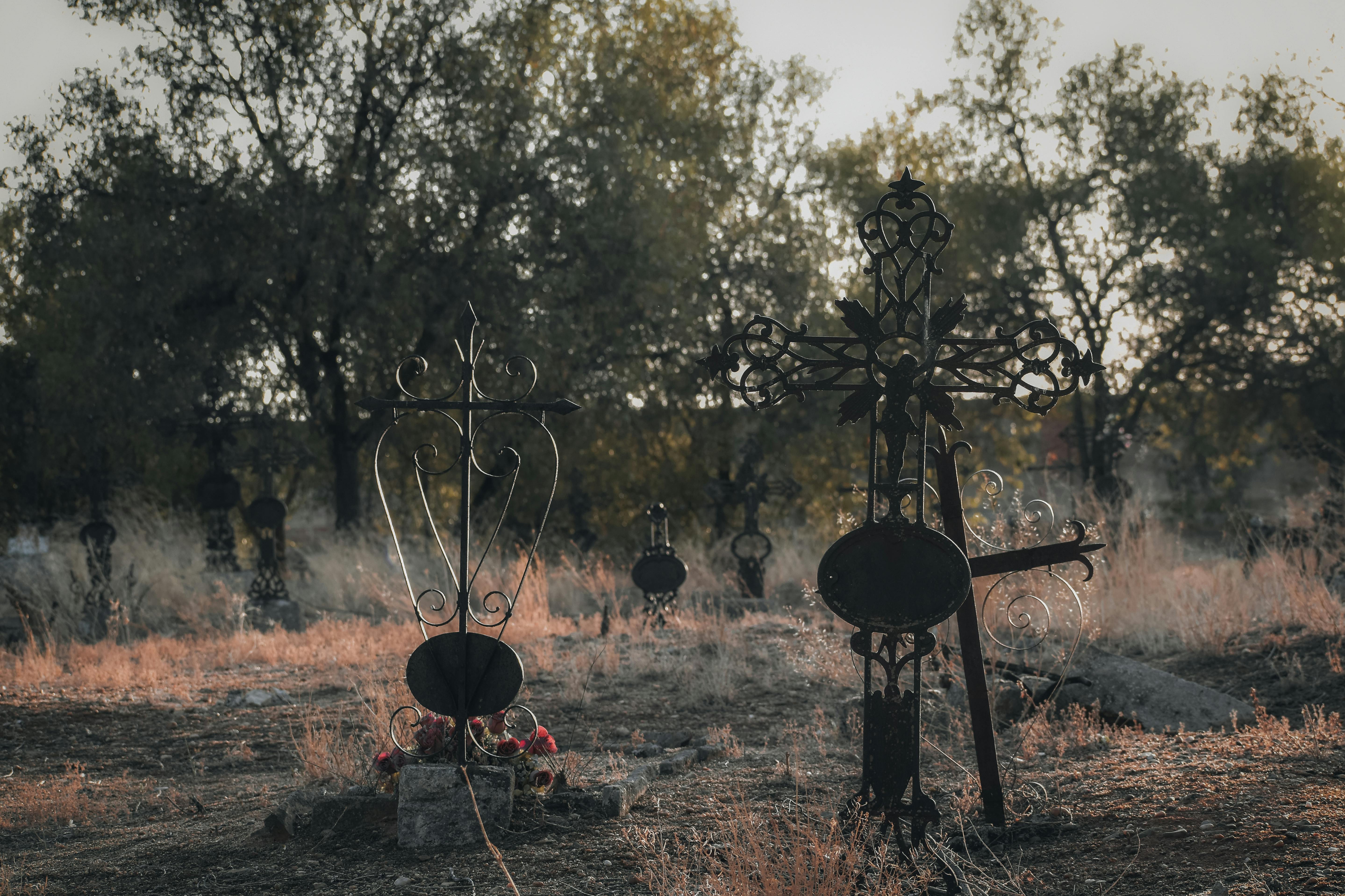Creepy Cemetery With Shadows At Daylight · Free Stock Photo