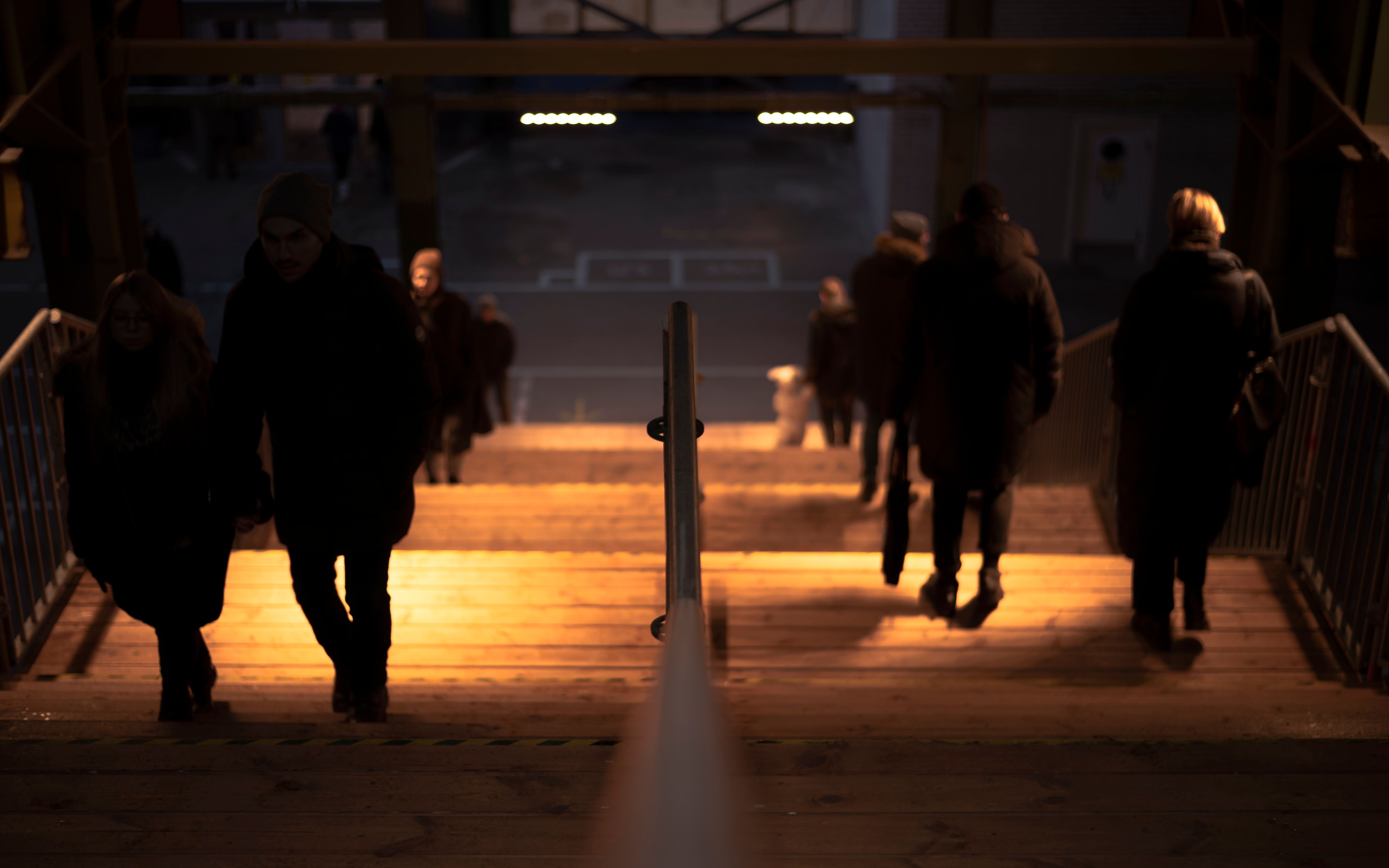 People Walking on Urban Underground Steps · Free Stock Photo
