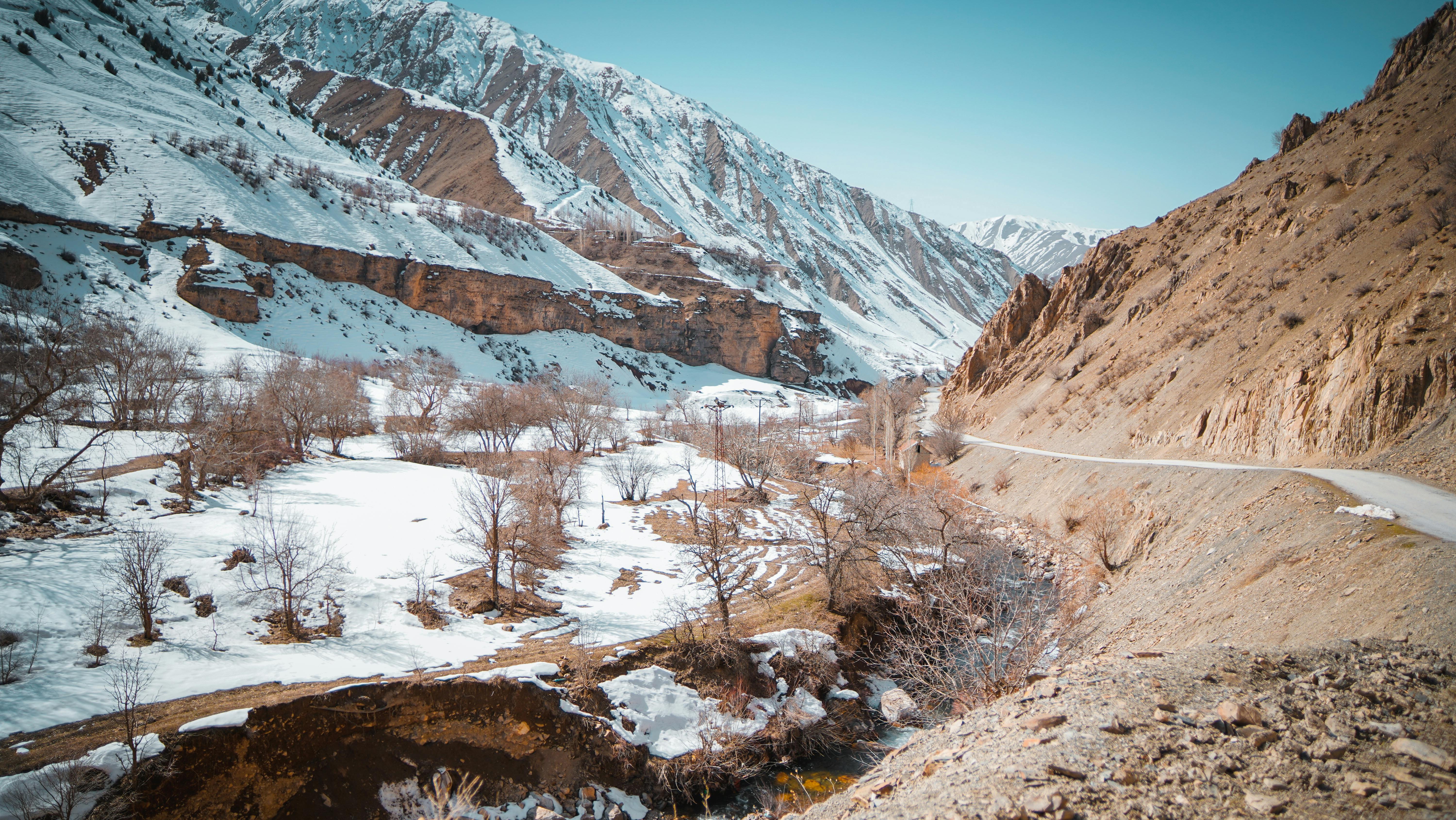 Mountain Valley in Winter · Free Stock Photo