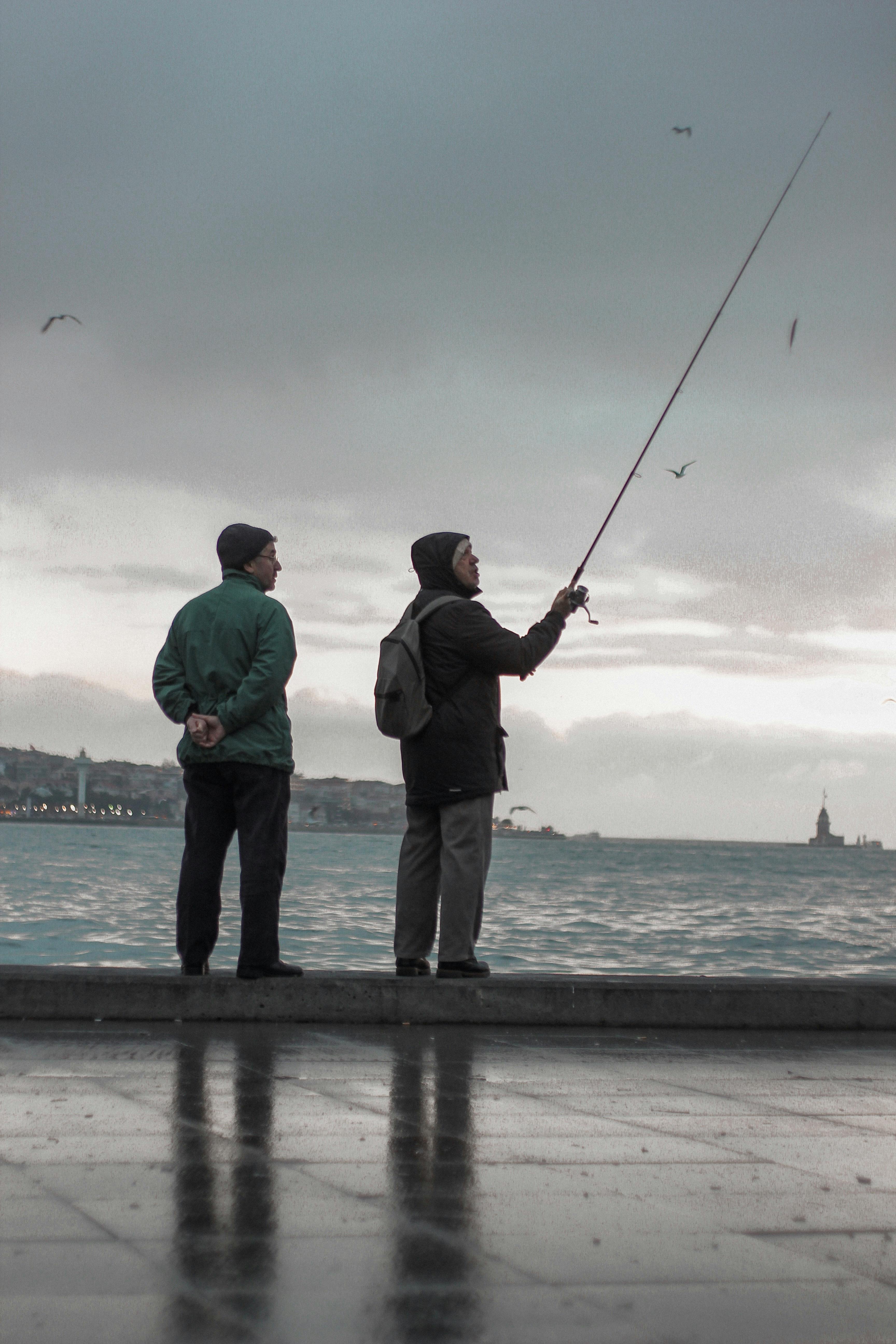 Angler in Bay · Free Stock Photo