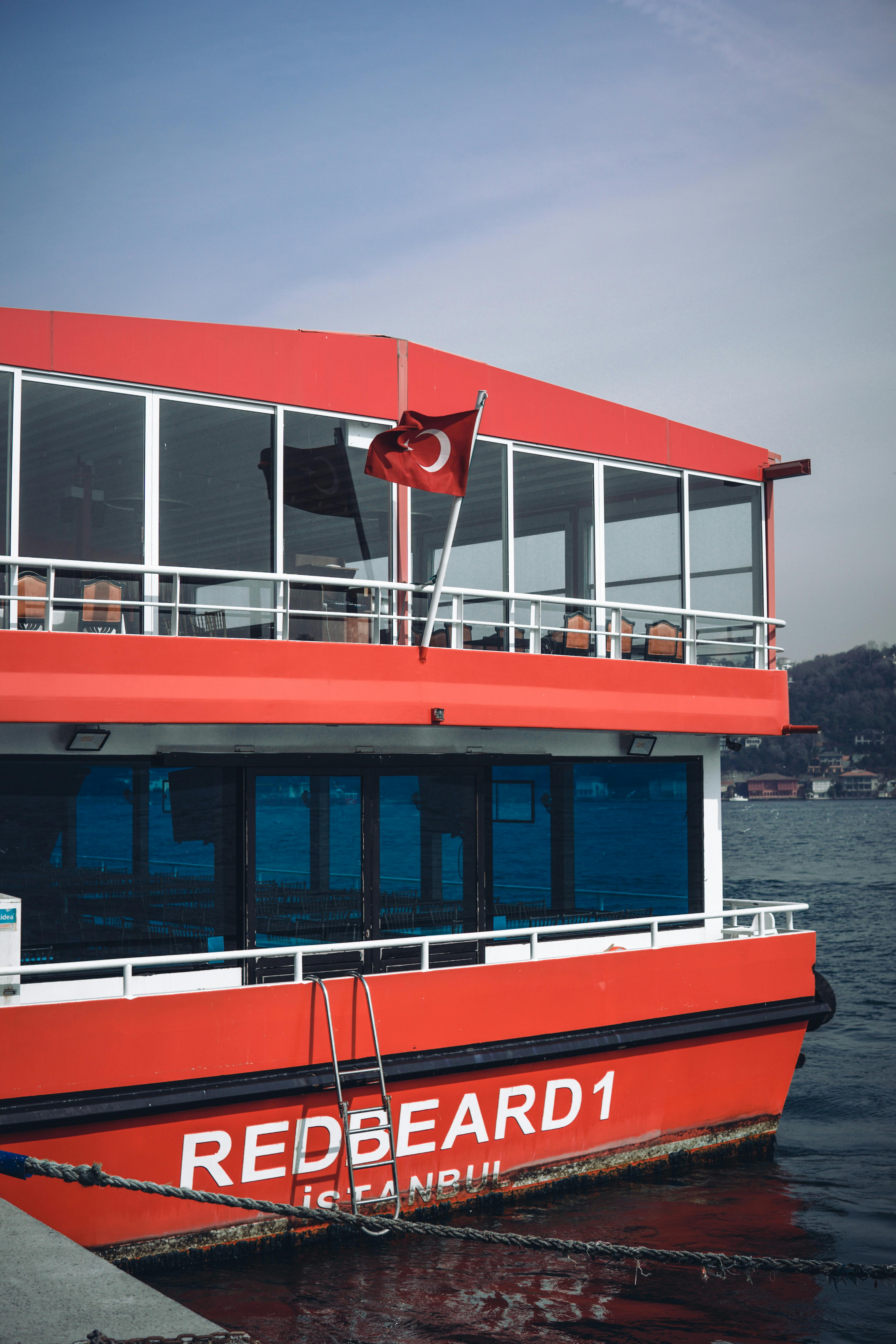 Red Ferry with Turkish Flag · Free Stock Photo