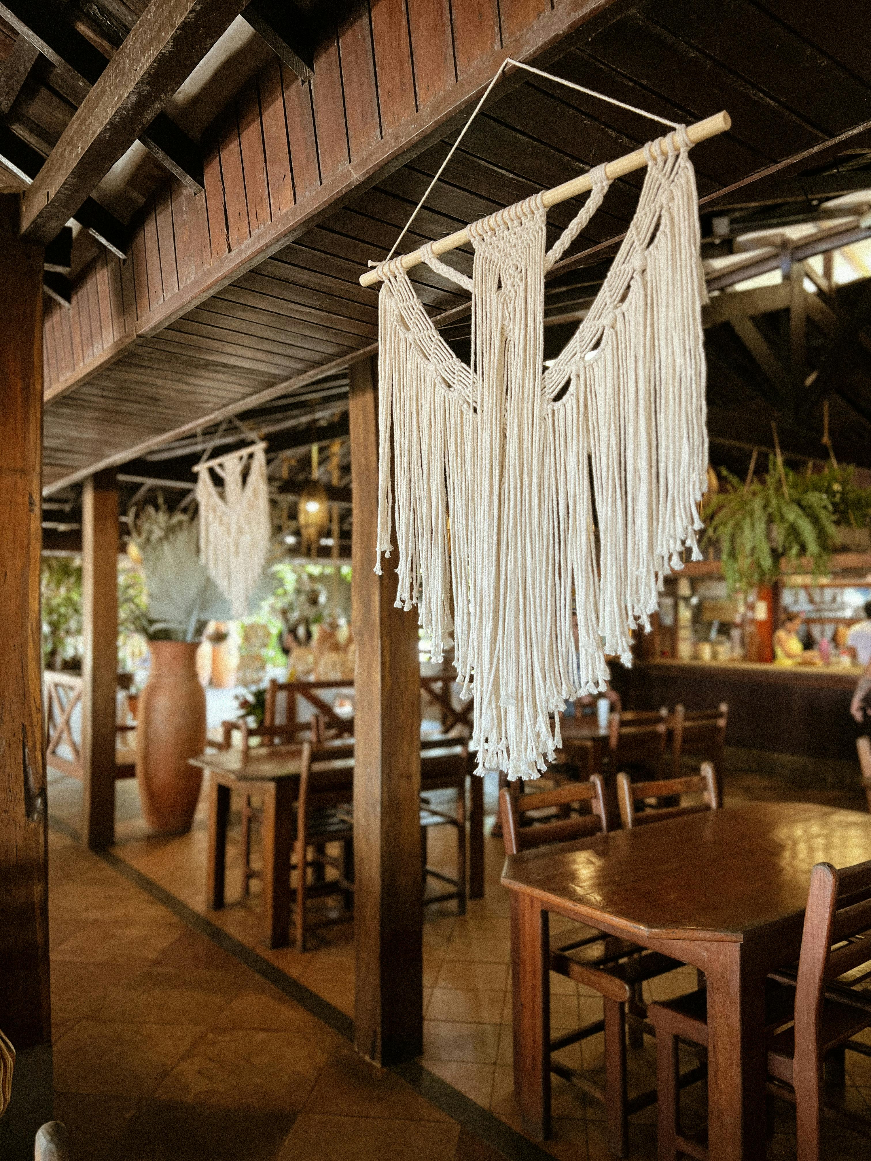 Decoration Hanging over Tables in Restaurant · Free Stock Photo