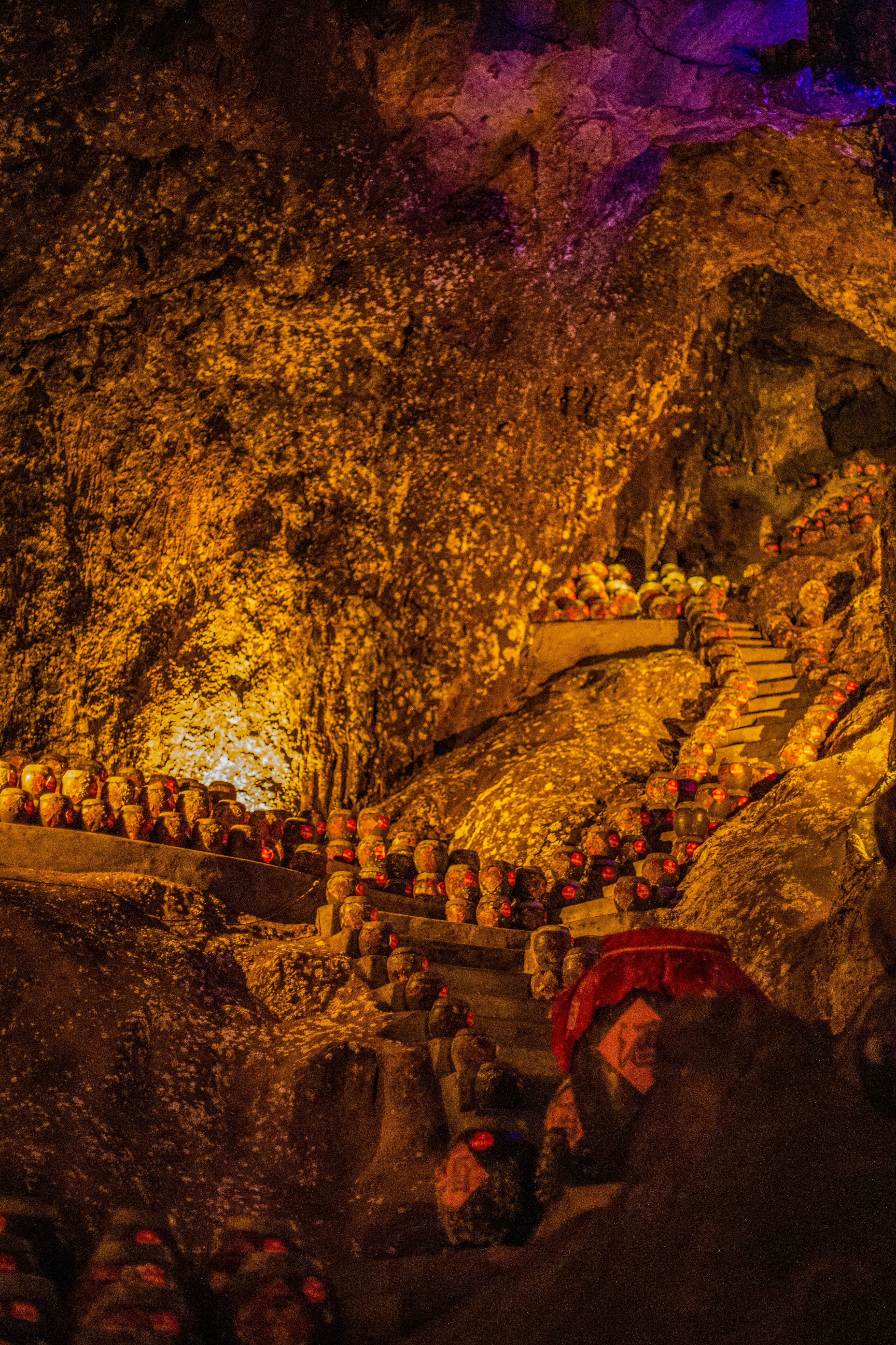 Lights over Stairs in Grotto · Free Stock Photo