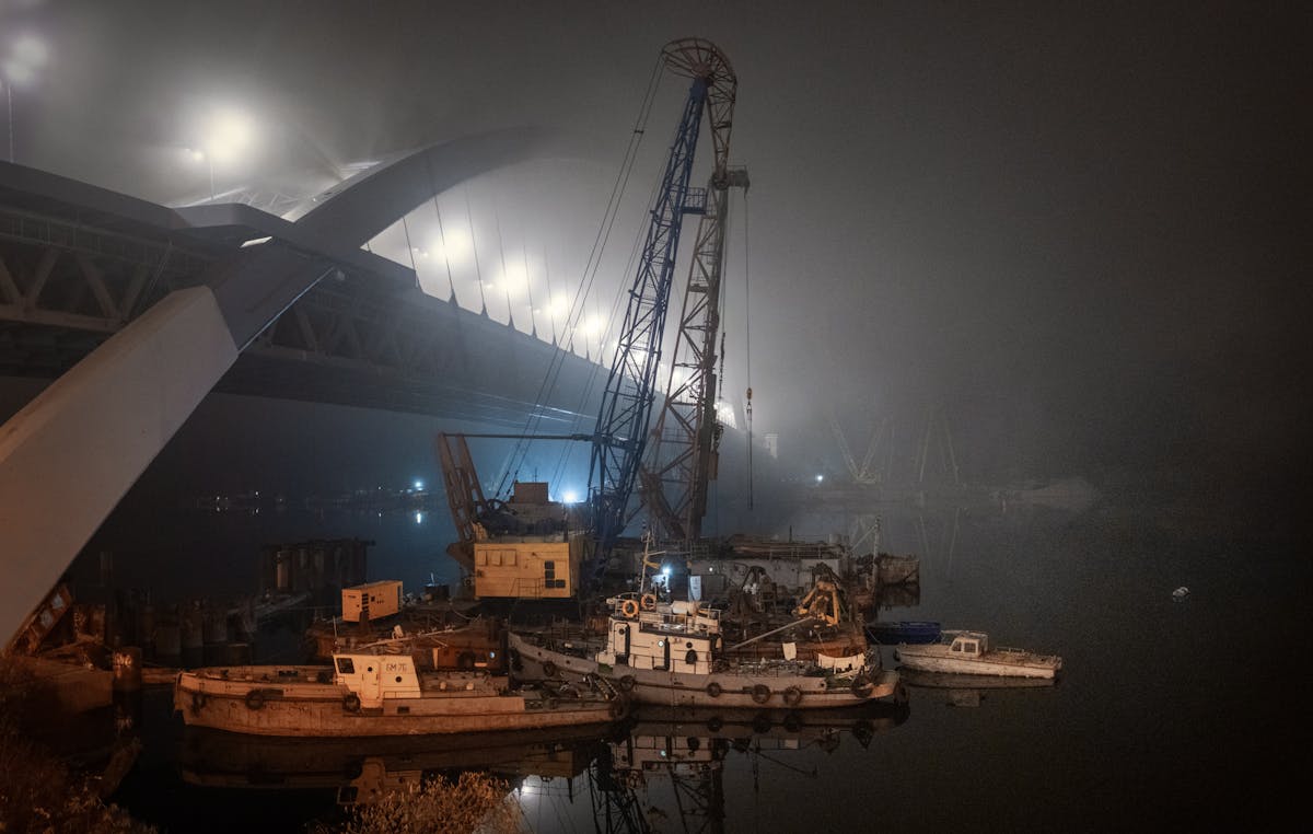 Across Sea Bridge In The Fog At Night Location Photos, Download The ...