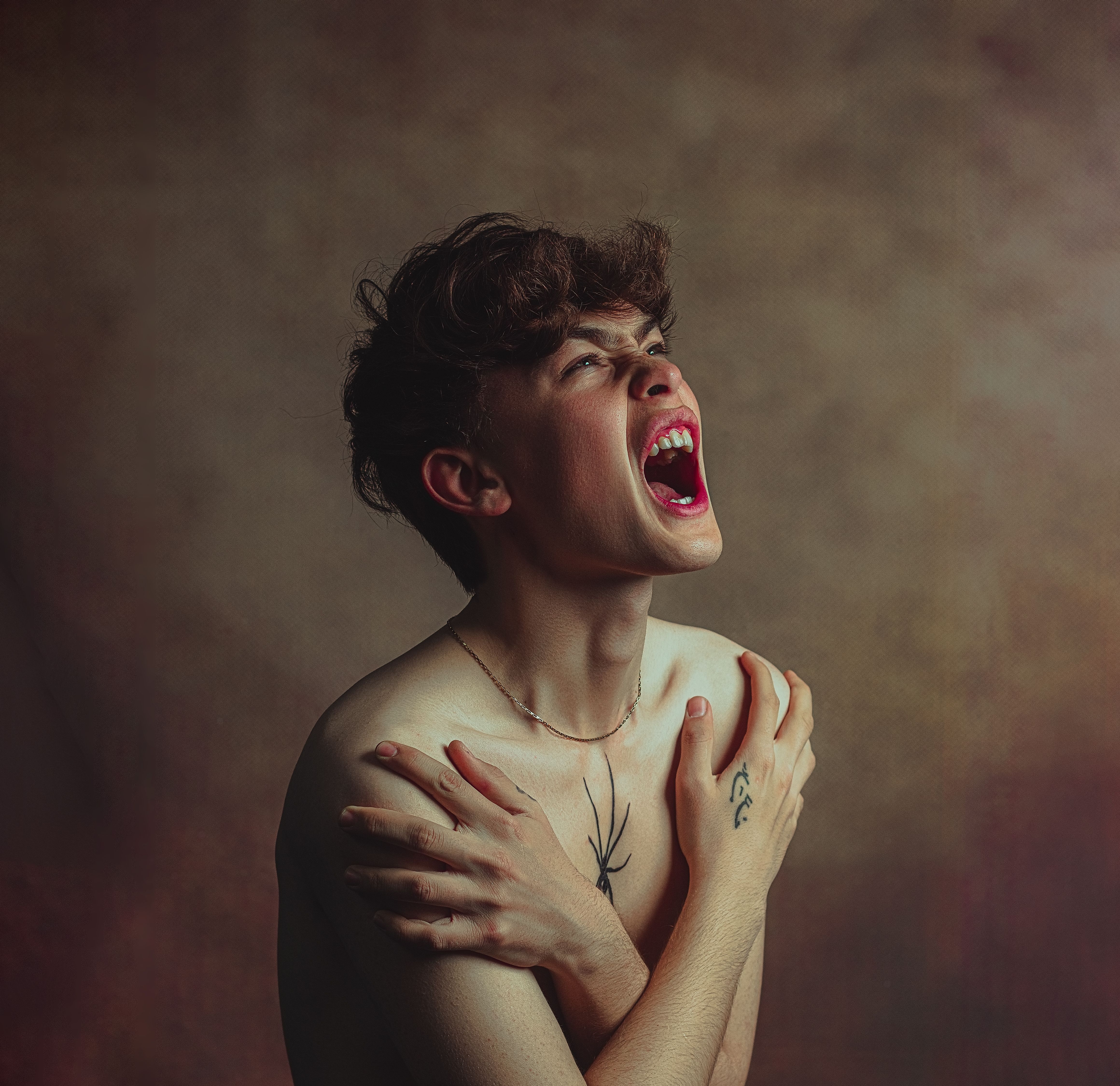 Portrait of a Young Person Screaming · Free Stock Photo