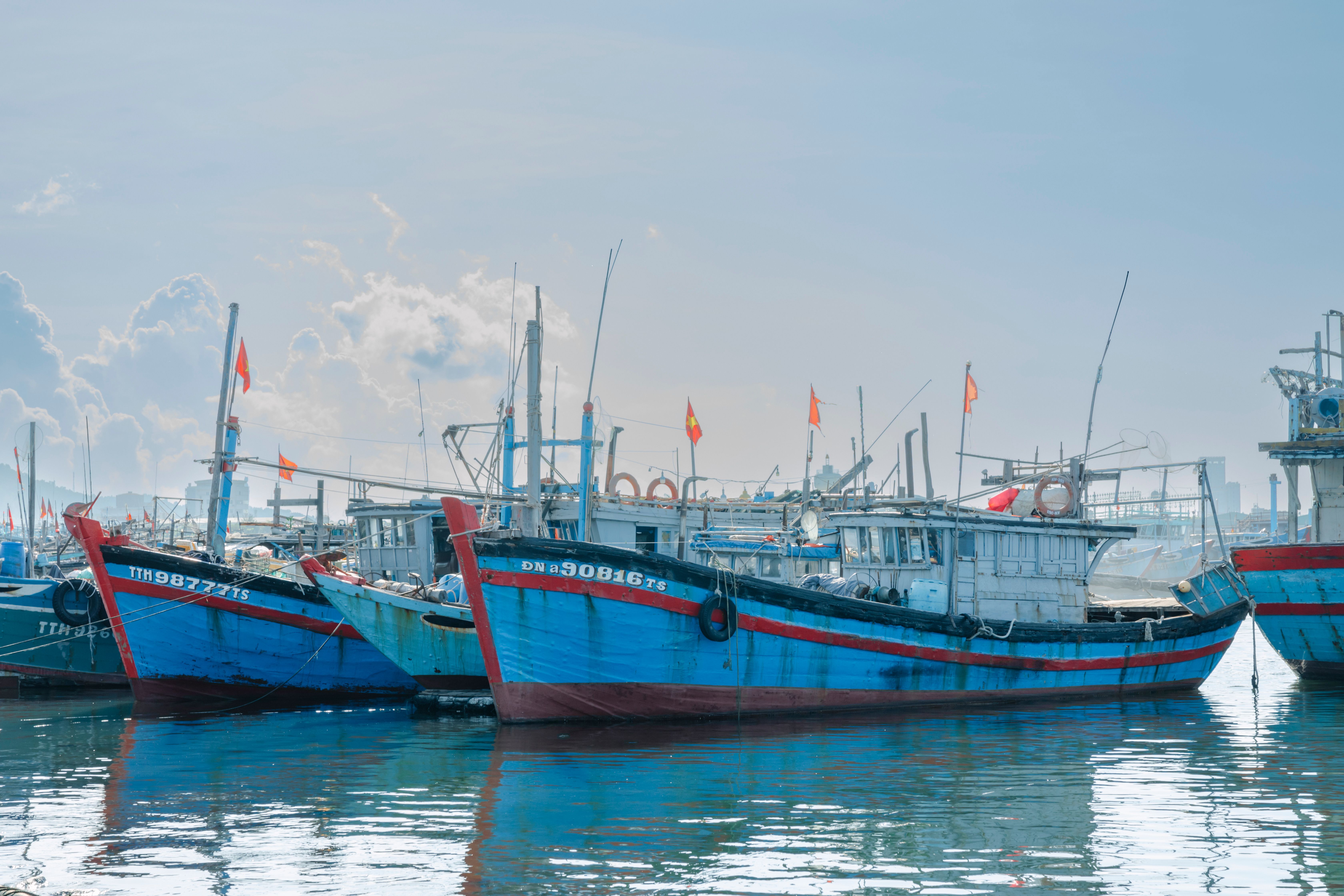 Fishing Boats Docked in Marina · Free Stock Photo