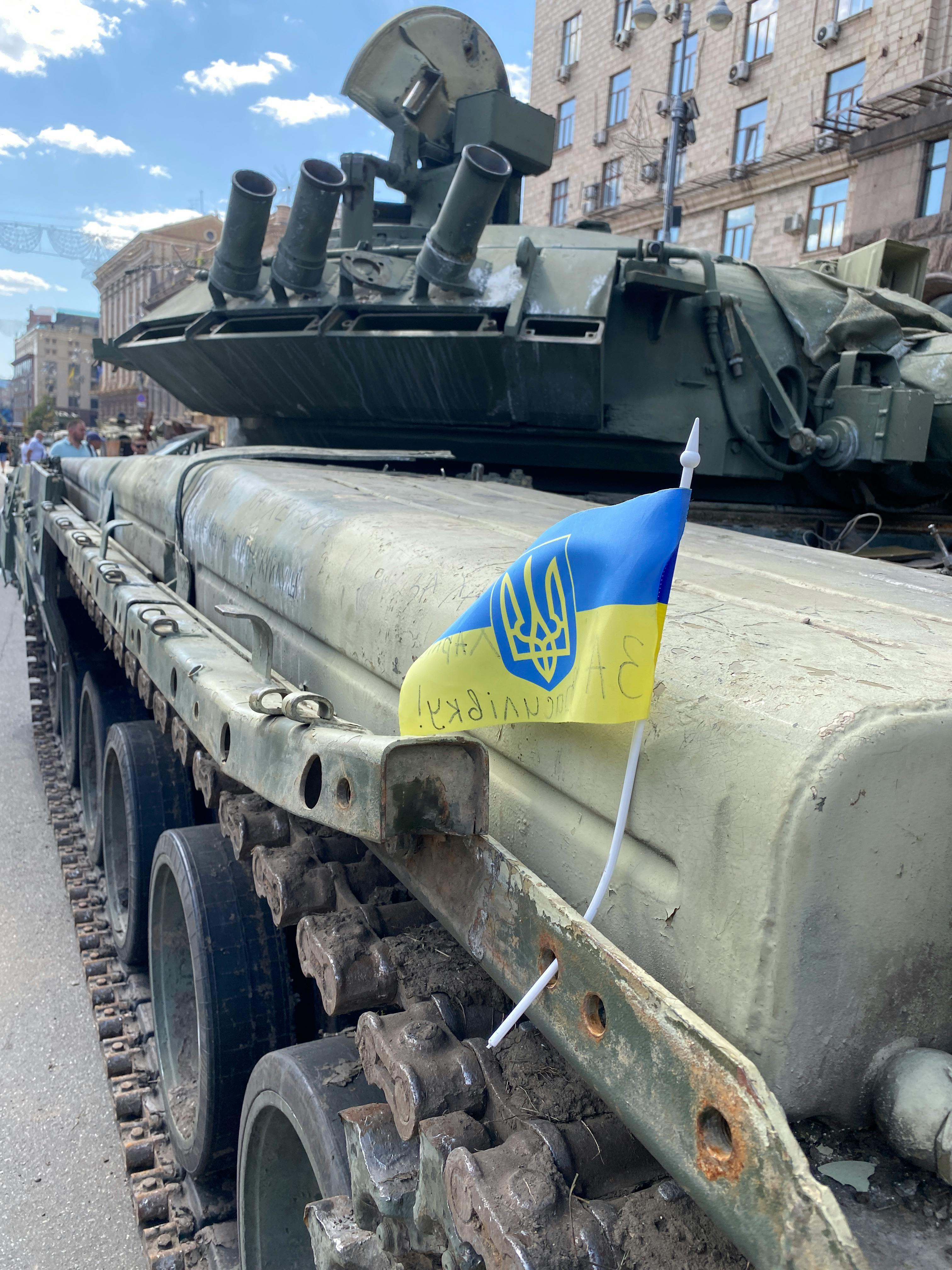 Flag of Ukraine on Tank · Free Stock Photo