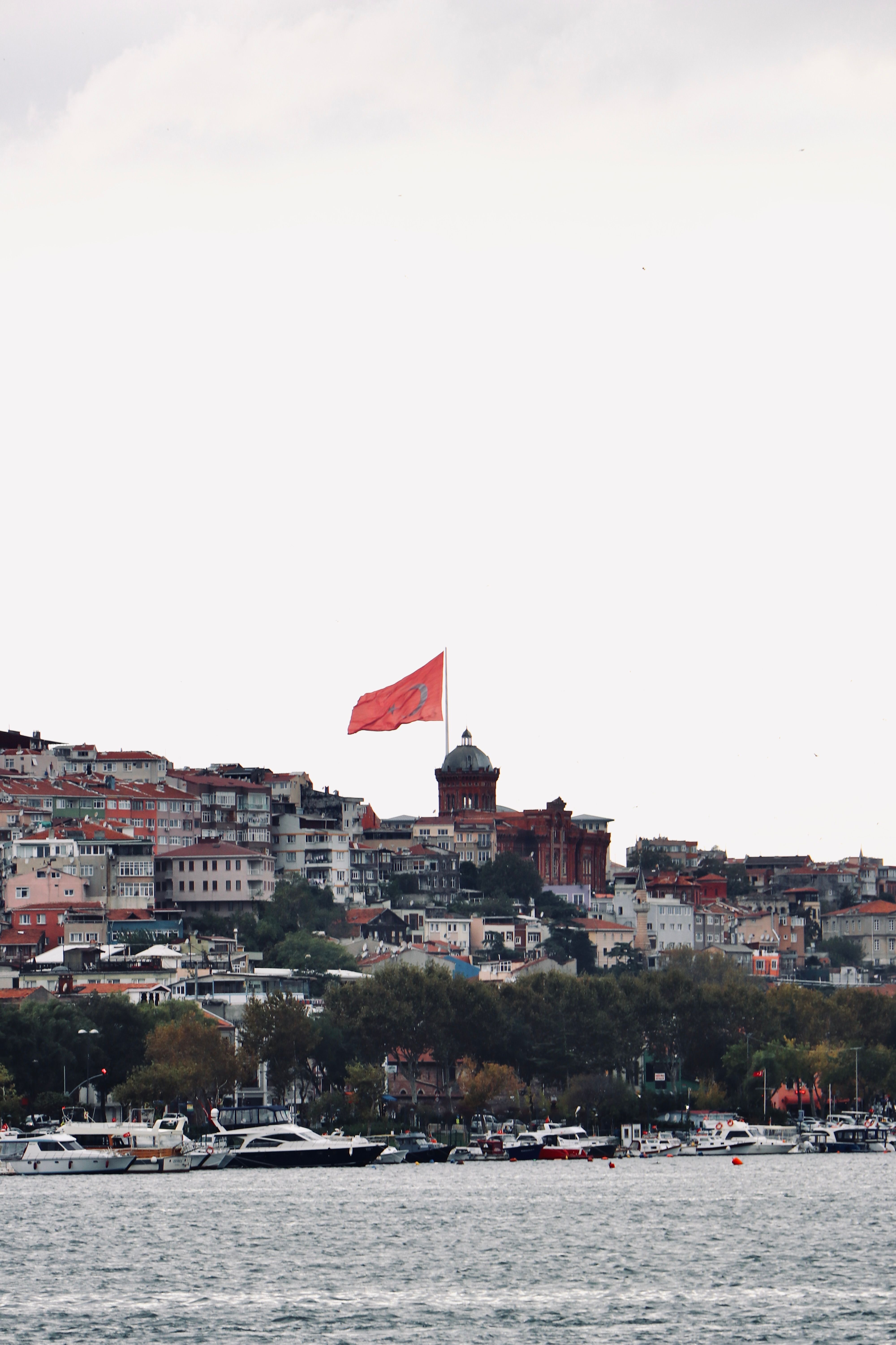 Flag of Turkiye in Harbor · Free Stock Photo
