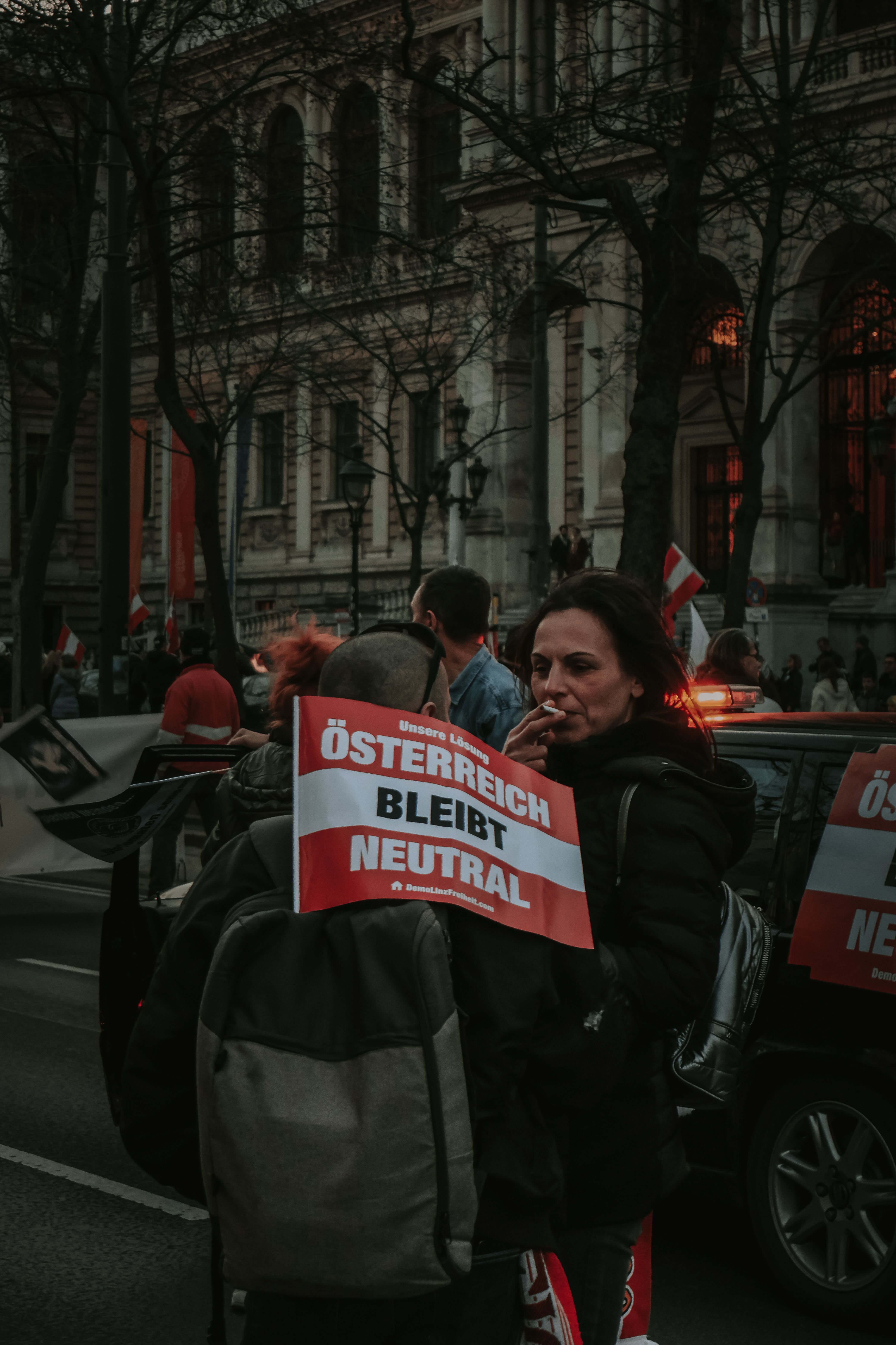 A woman holding a sign that says, we are not afraid · Free Stock Photo