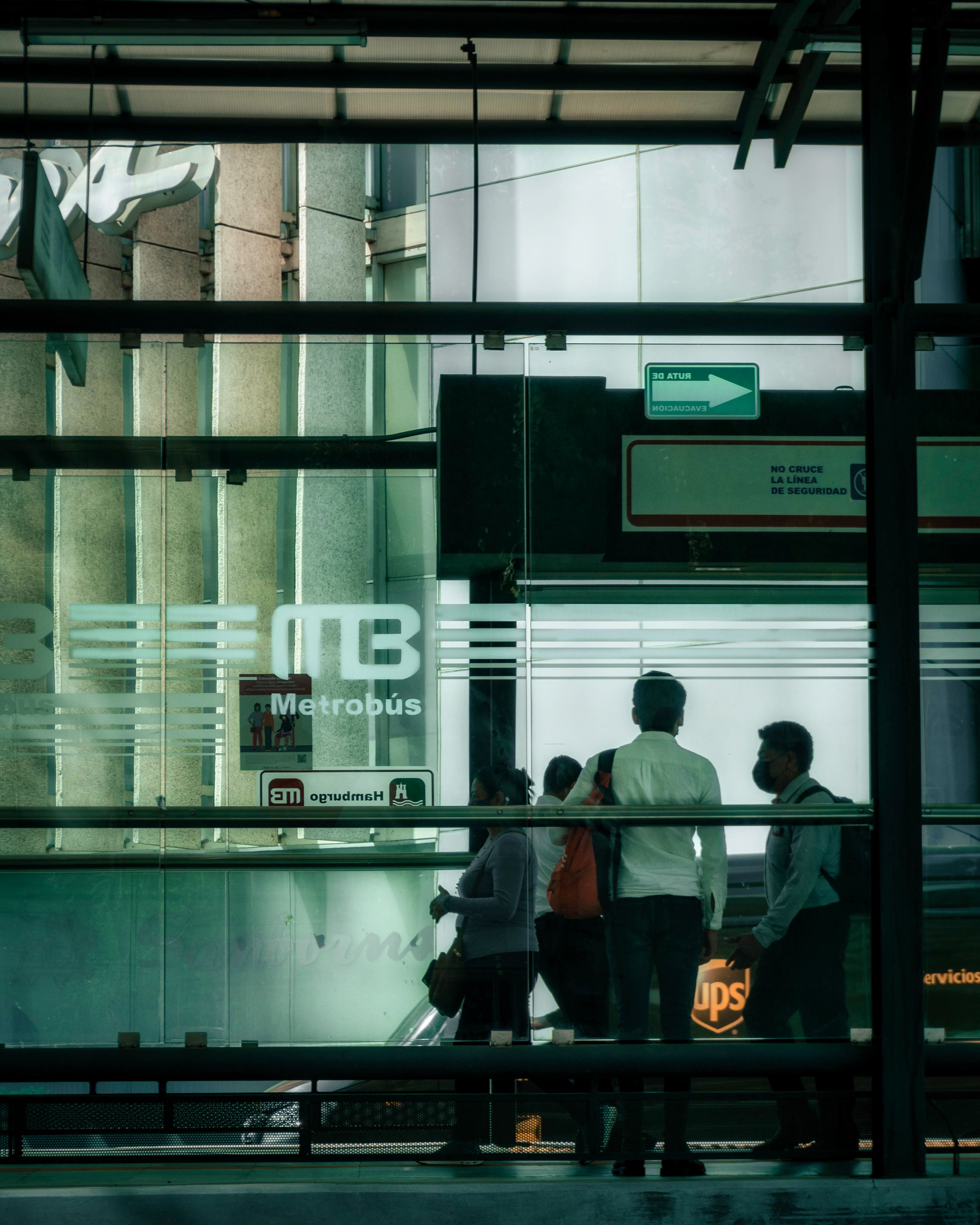People On Bus Station Waiting Commuter Transport At City Photos ...