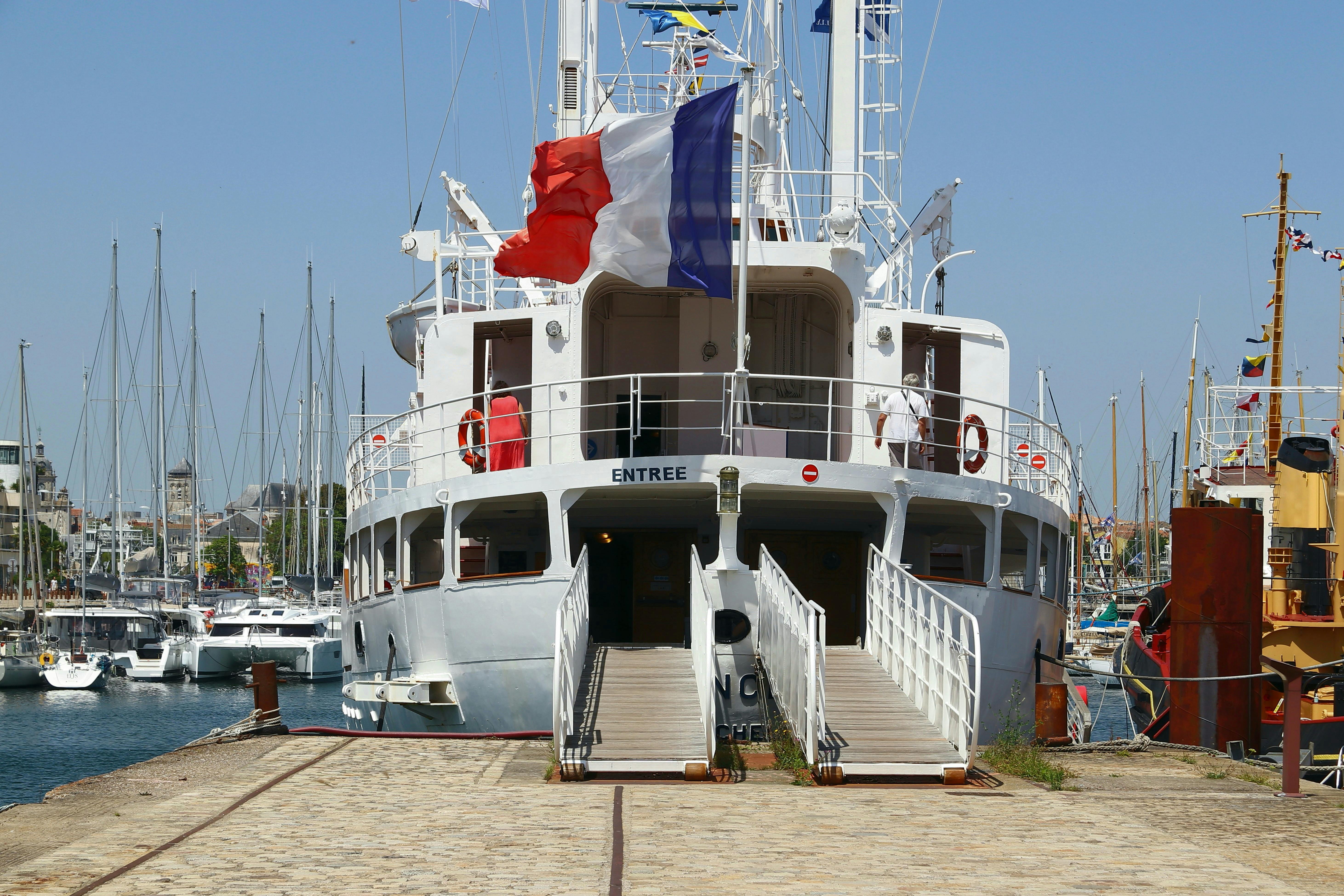 Ferry with Flag of France · Free Stock Photo