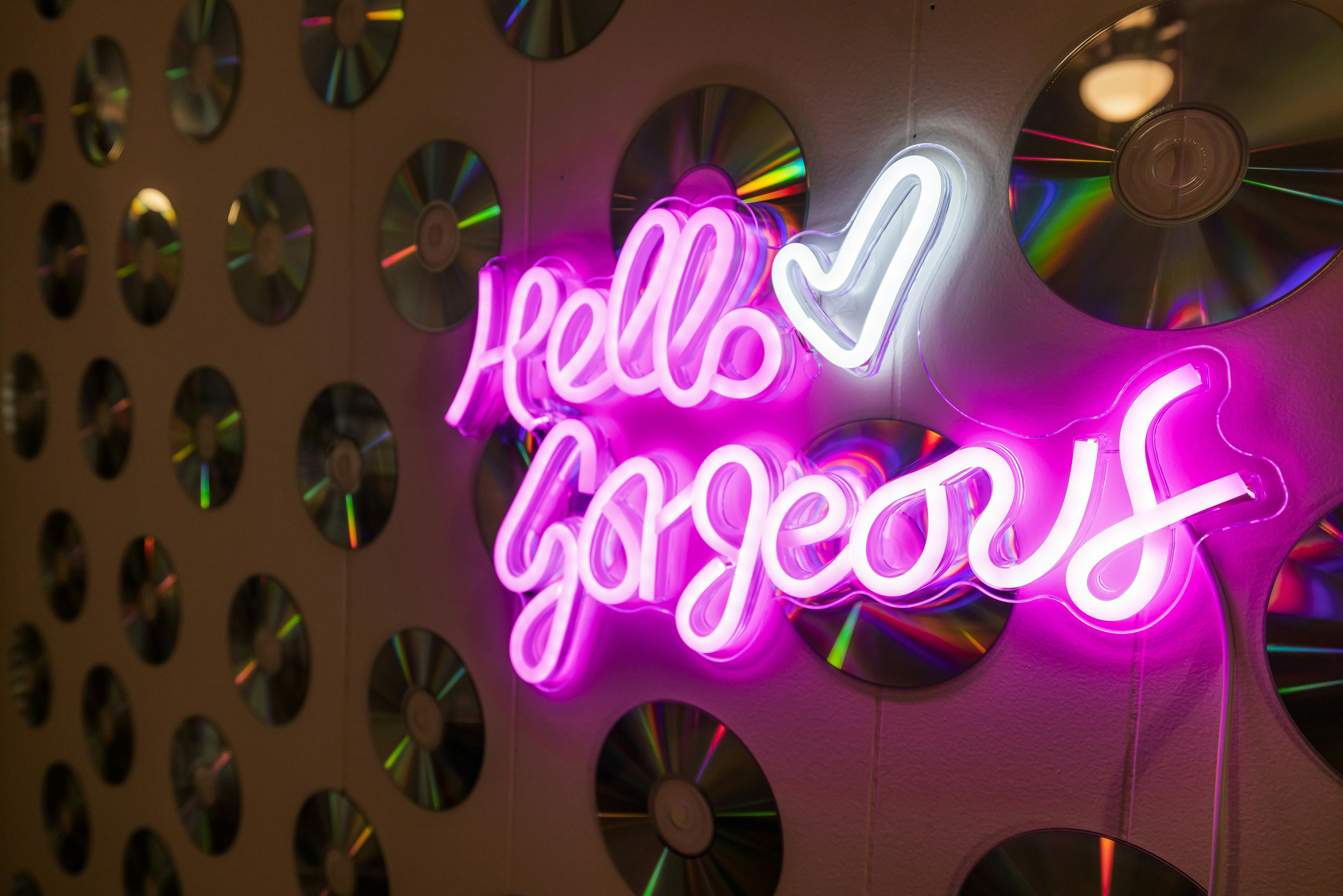 Pink Neon on Foliage · Free Stock Photo