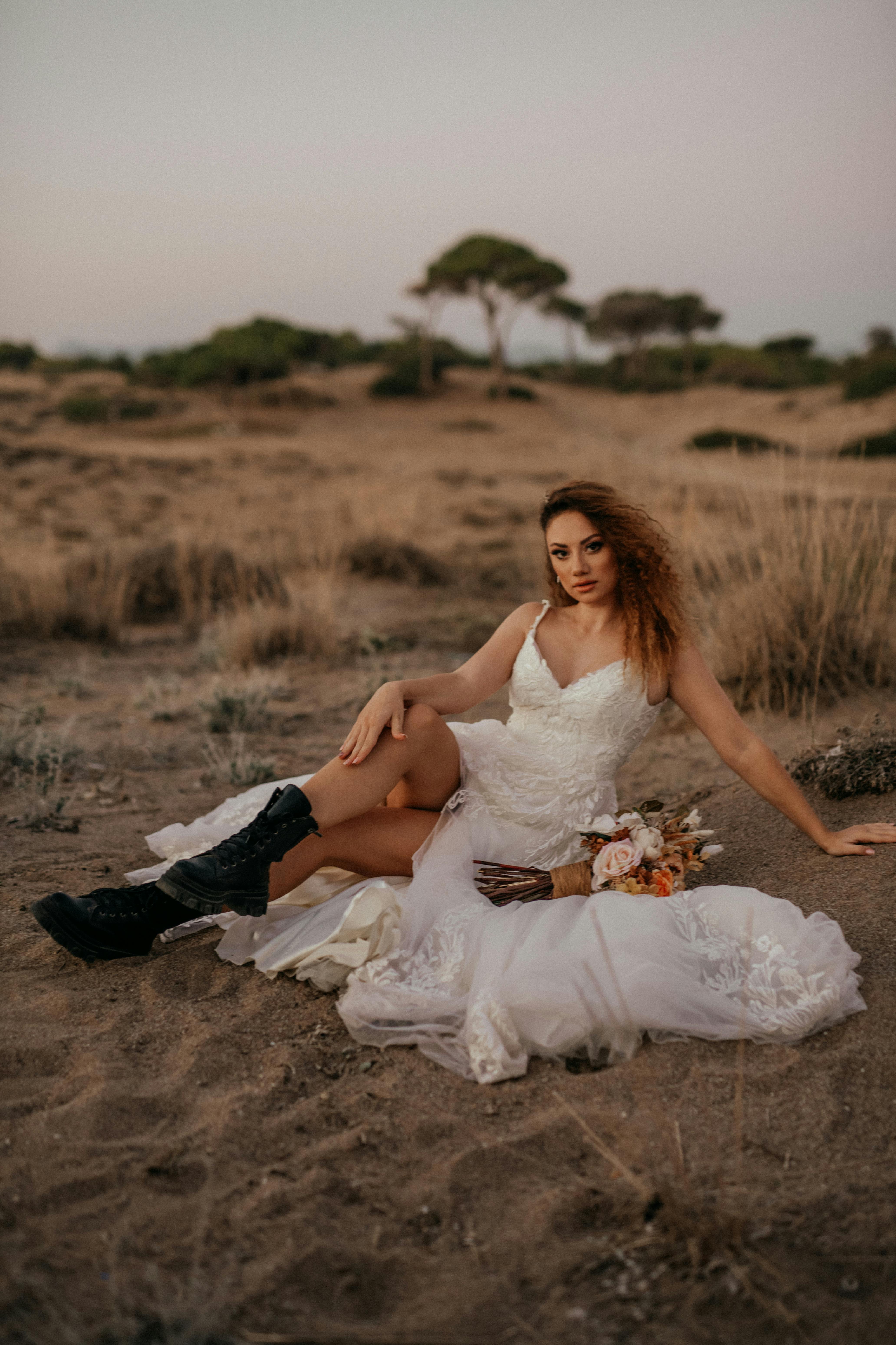 Bride Sitting on Couch · Free Stock Photo