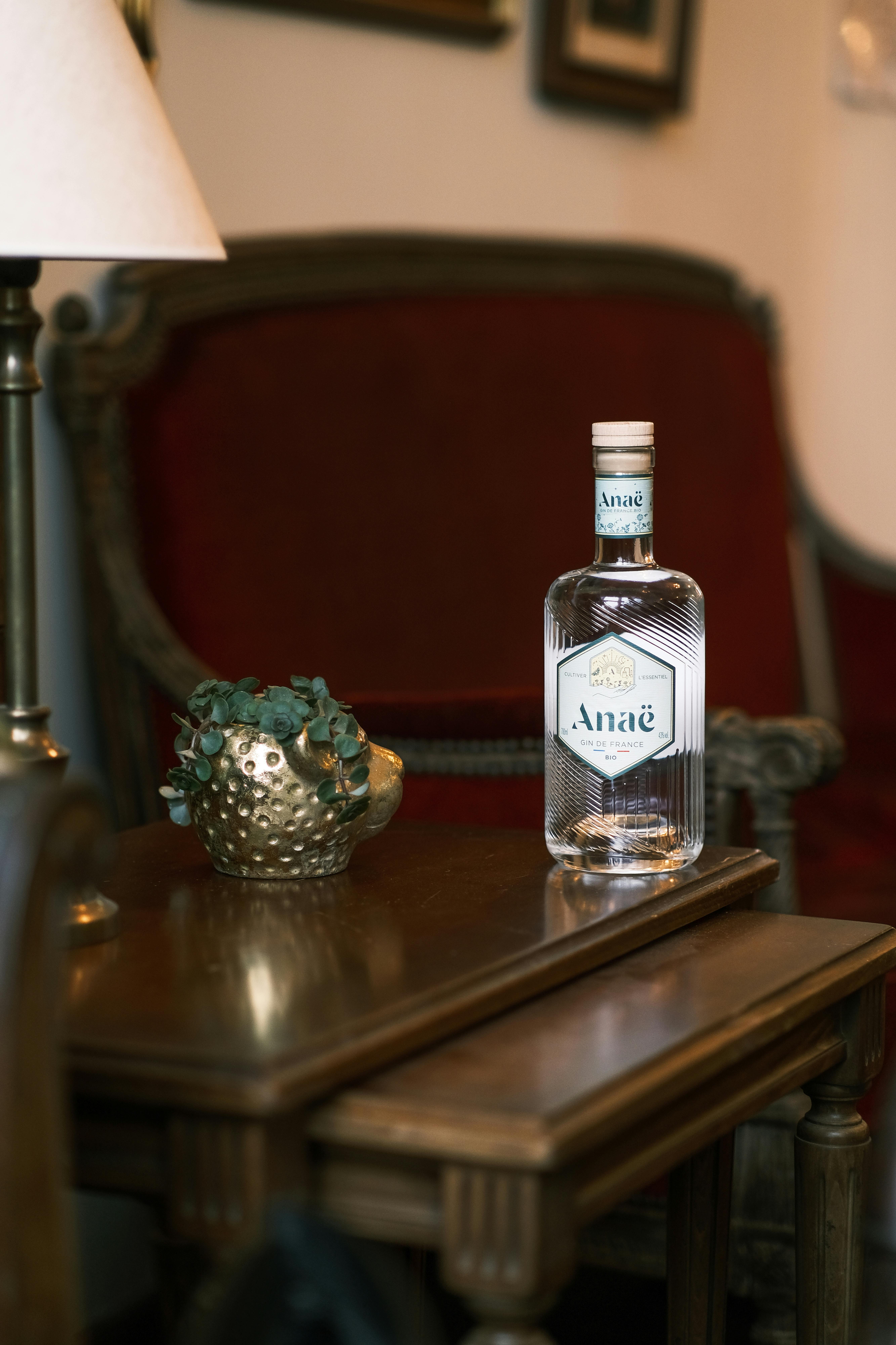 Gin Bottle on Table · Free Stock Photo