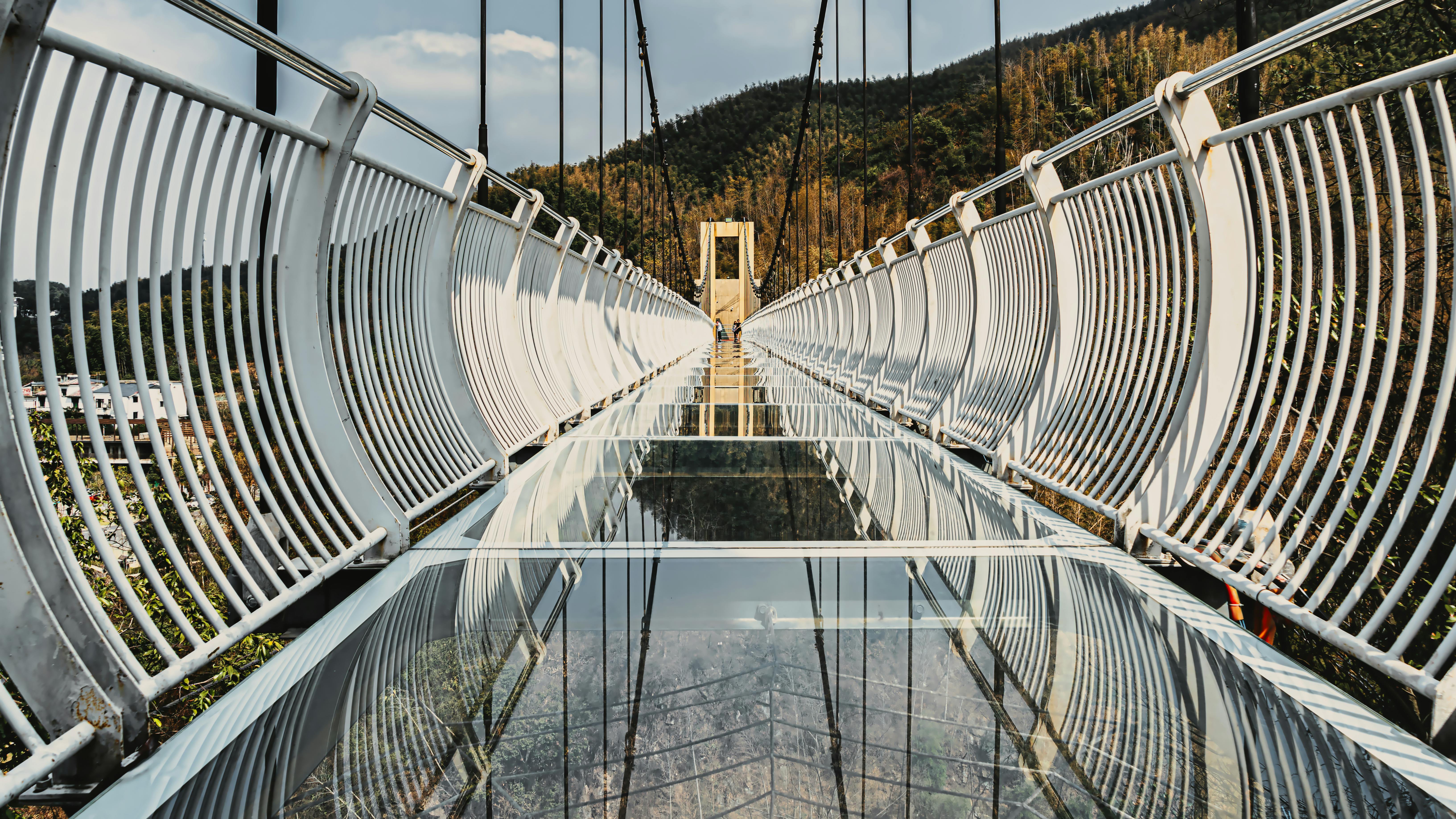 Modern Footbridge in Mountains · Free Stock Photo