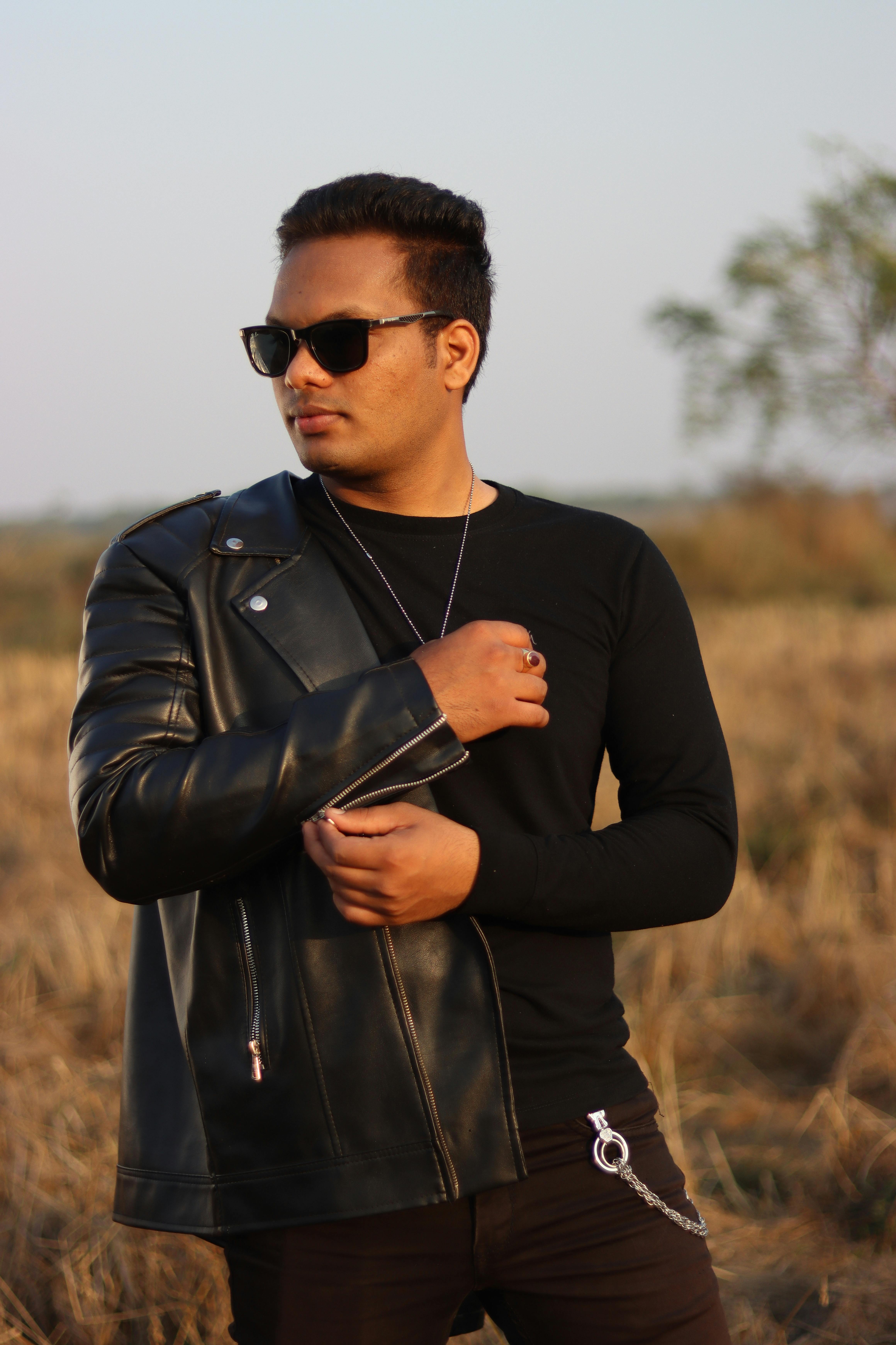 Model posing in Leather Jacket · Free Stock Photo