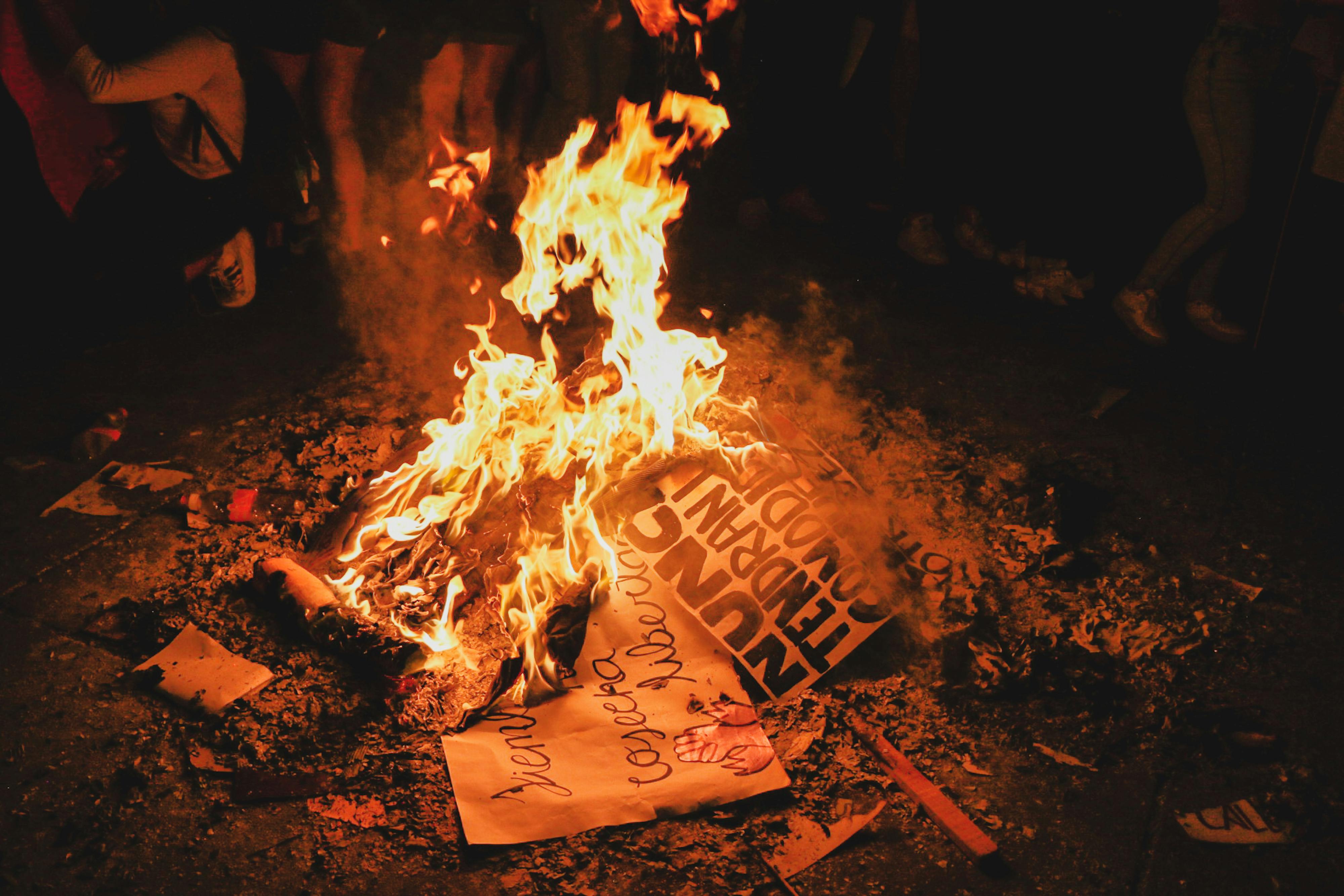 Signs Burning in Fire · Free Stock Photo
