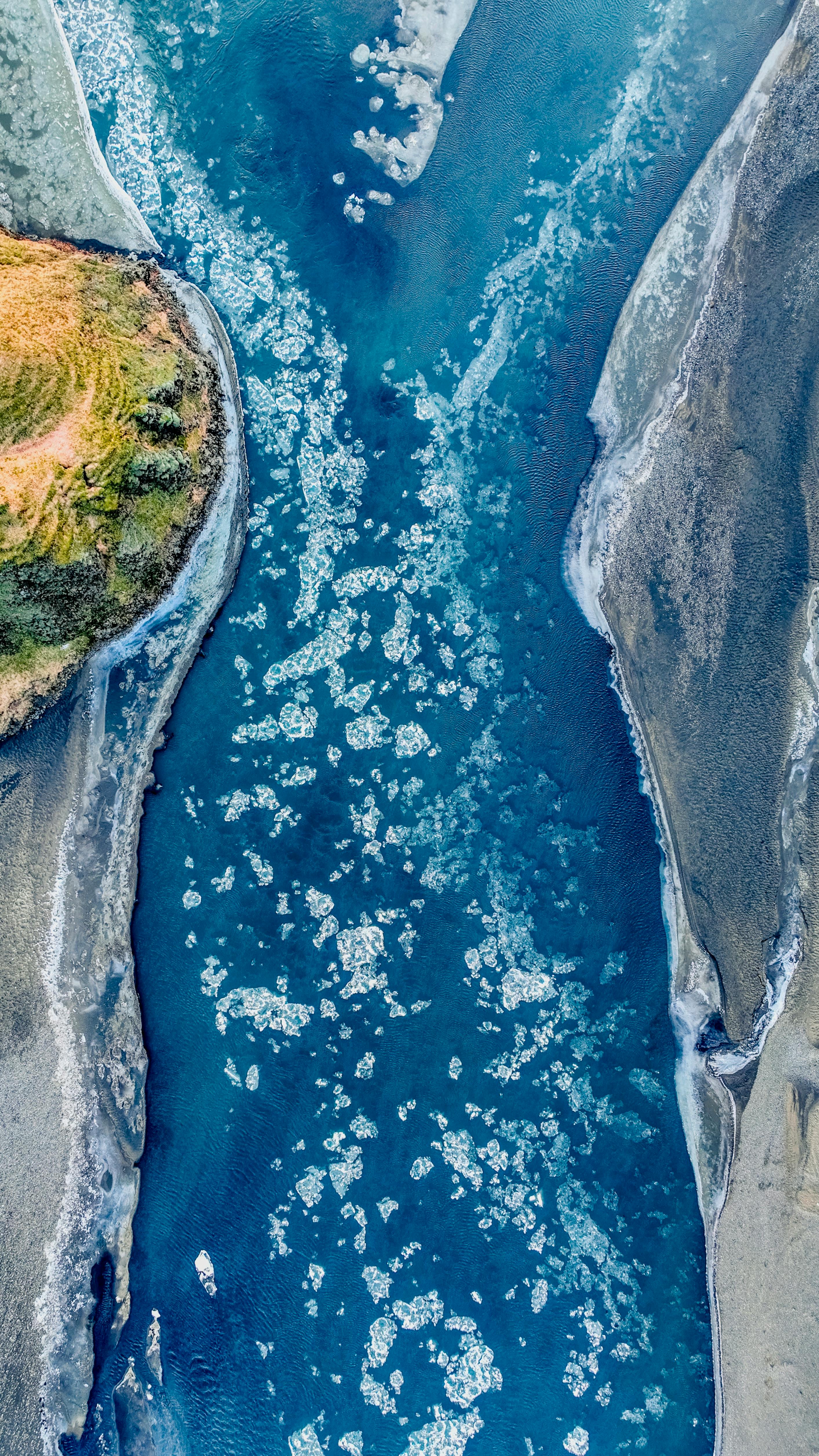 Top View of a Blue River · Free Stock Photo