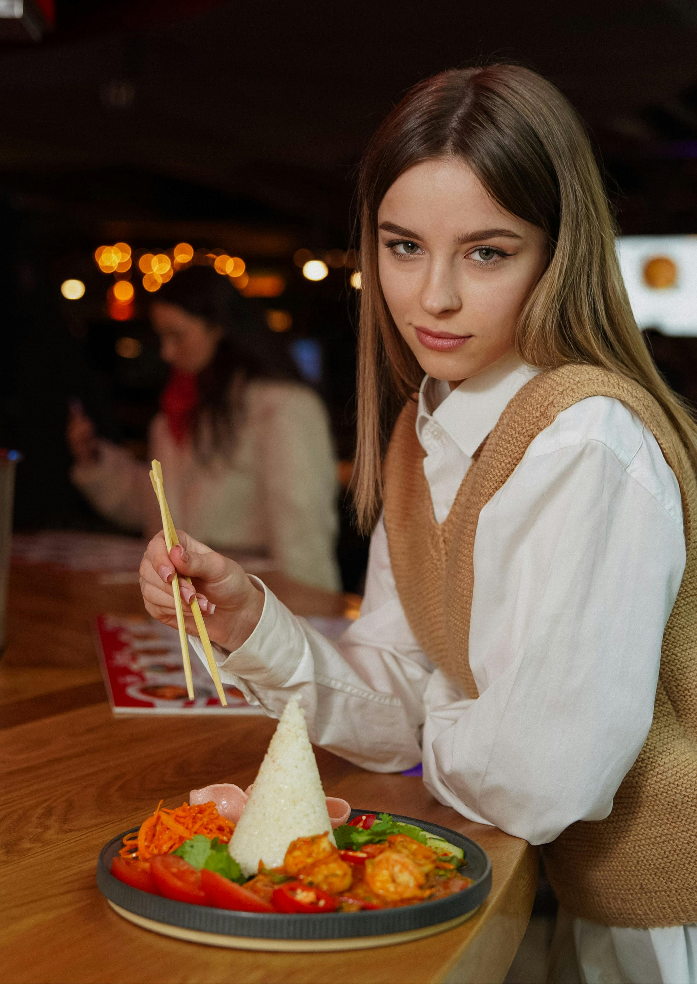 Woman Posing with Food · Free Stock Photo