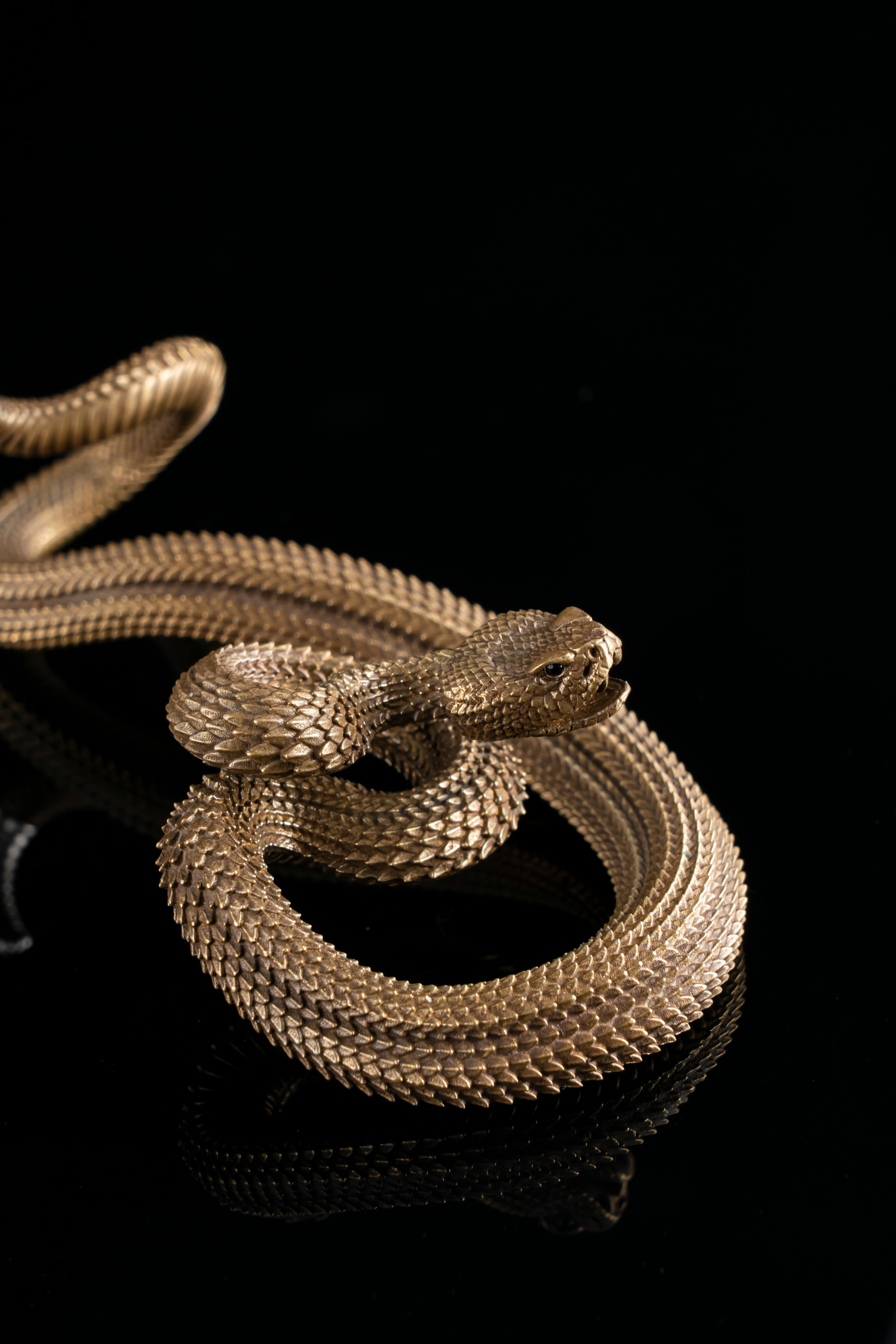 A Golden Decoration in the Shape of a Snake · Free Stock Photo