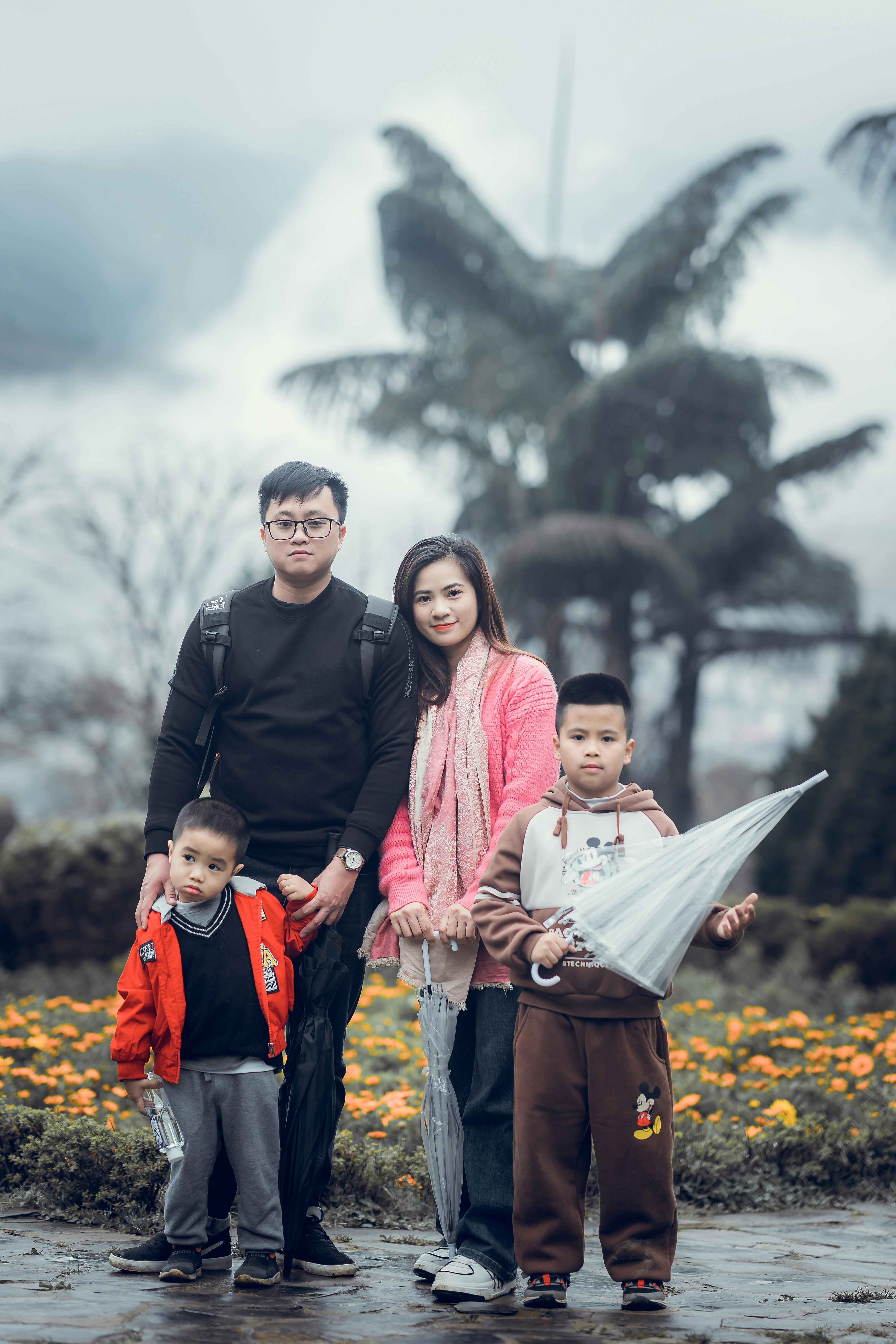 Portrait of Family with Two Sons · Free Stock Photo