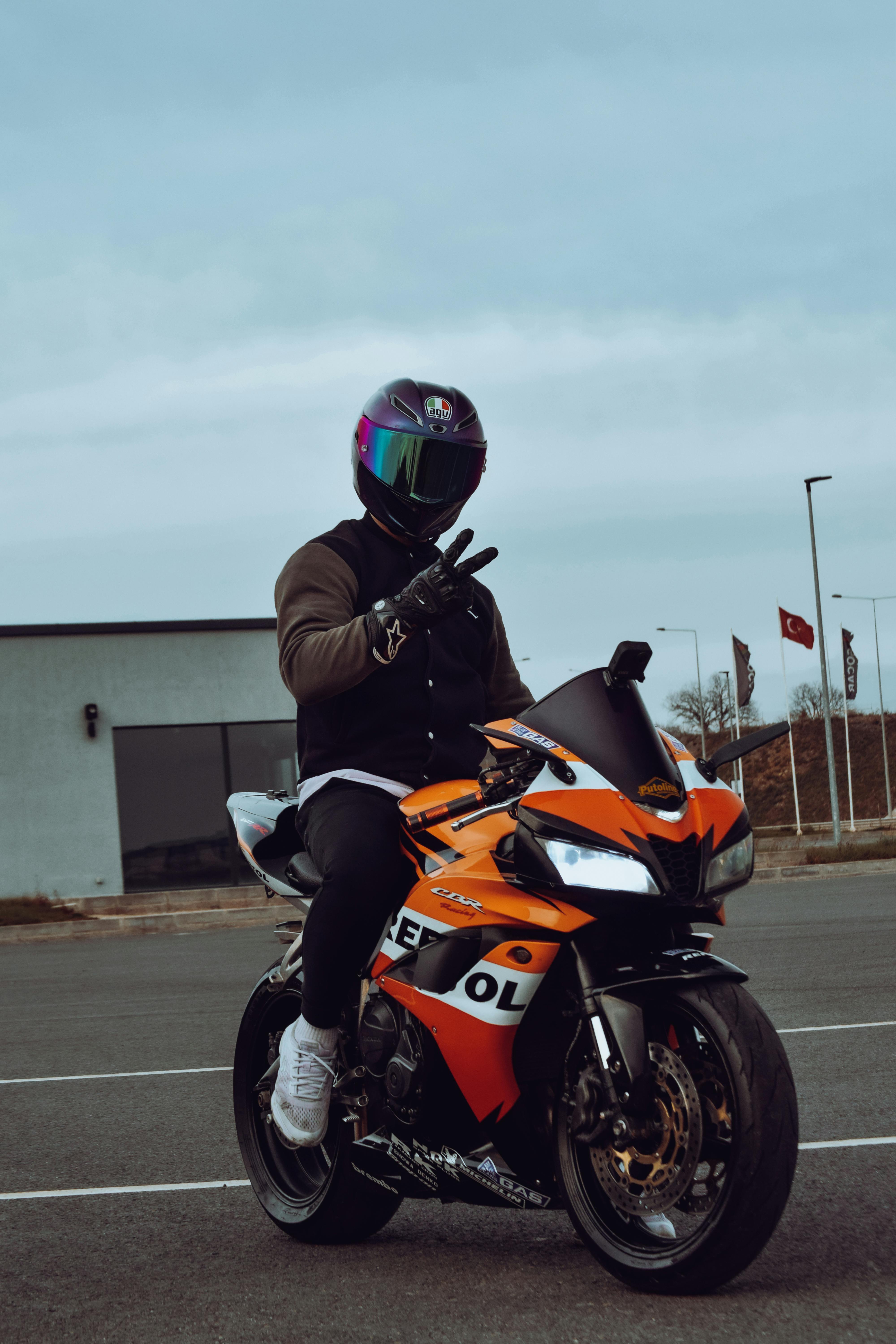 Rider Posing With Motorcycle Photos, Download The BEST Free Rider ...