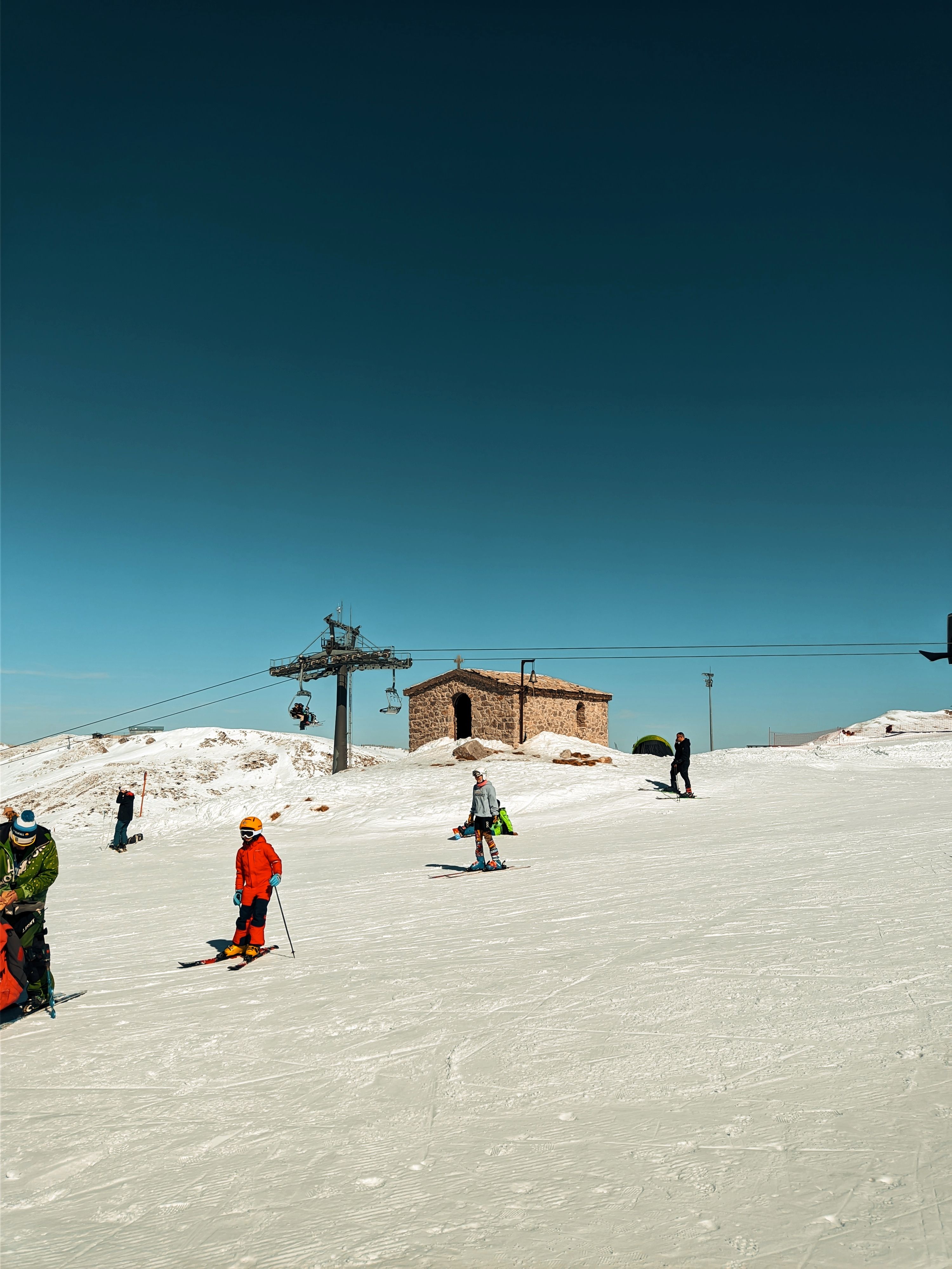Ski Slope in Snow, and Blue Sky · Free Stock Photo