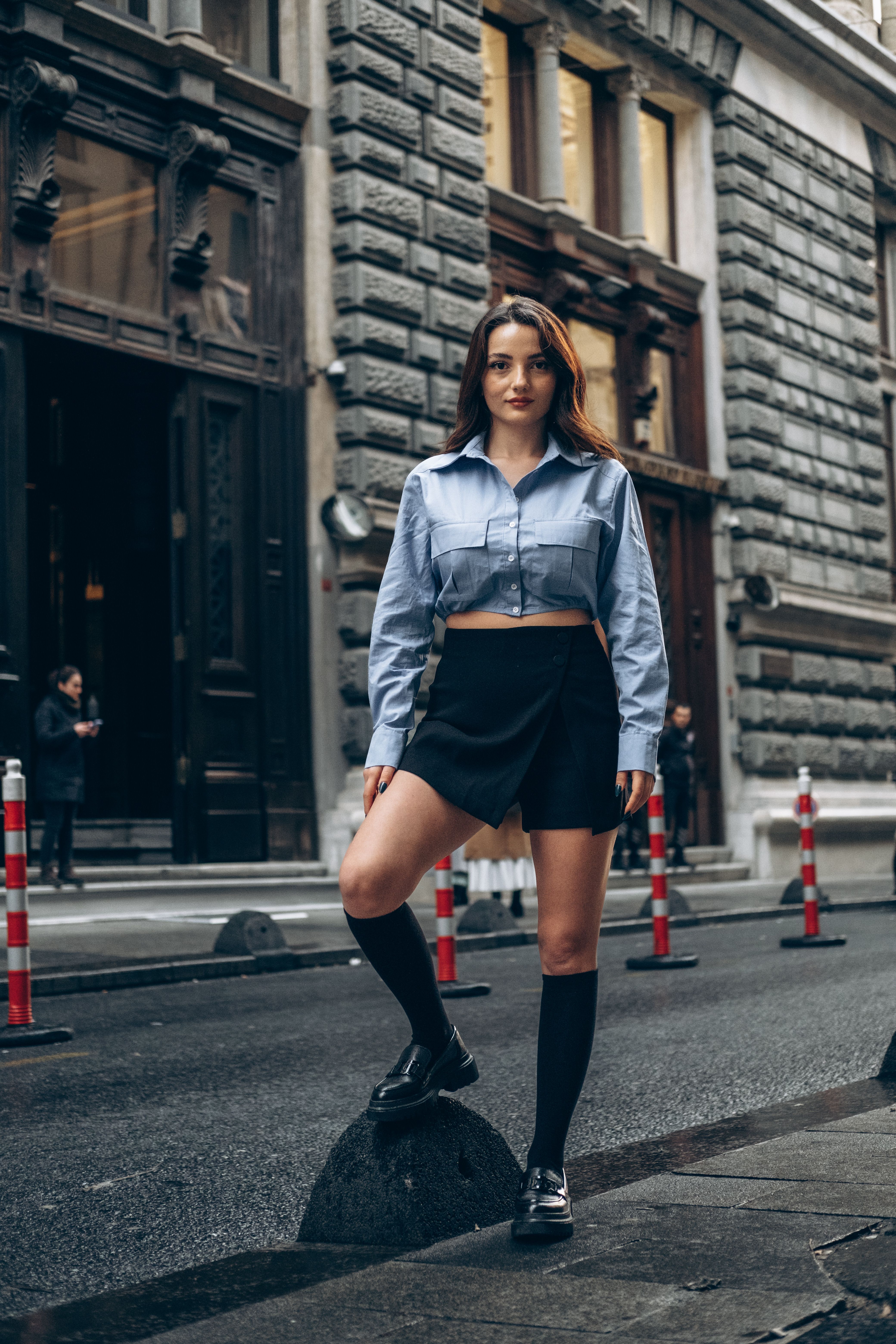 Young Fashionable Woman Posing on the Street in City · Free Stock Photo
