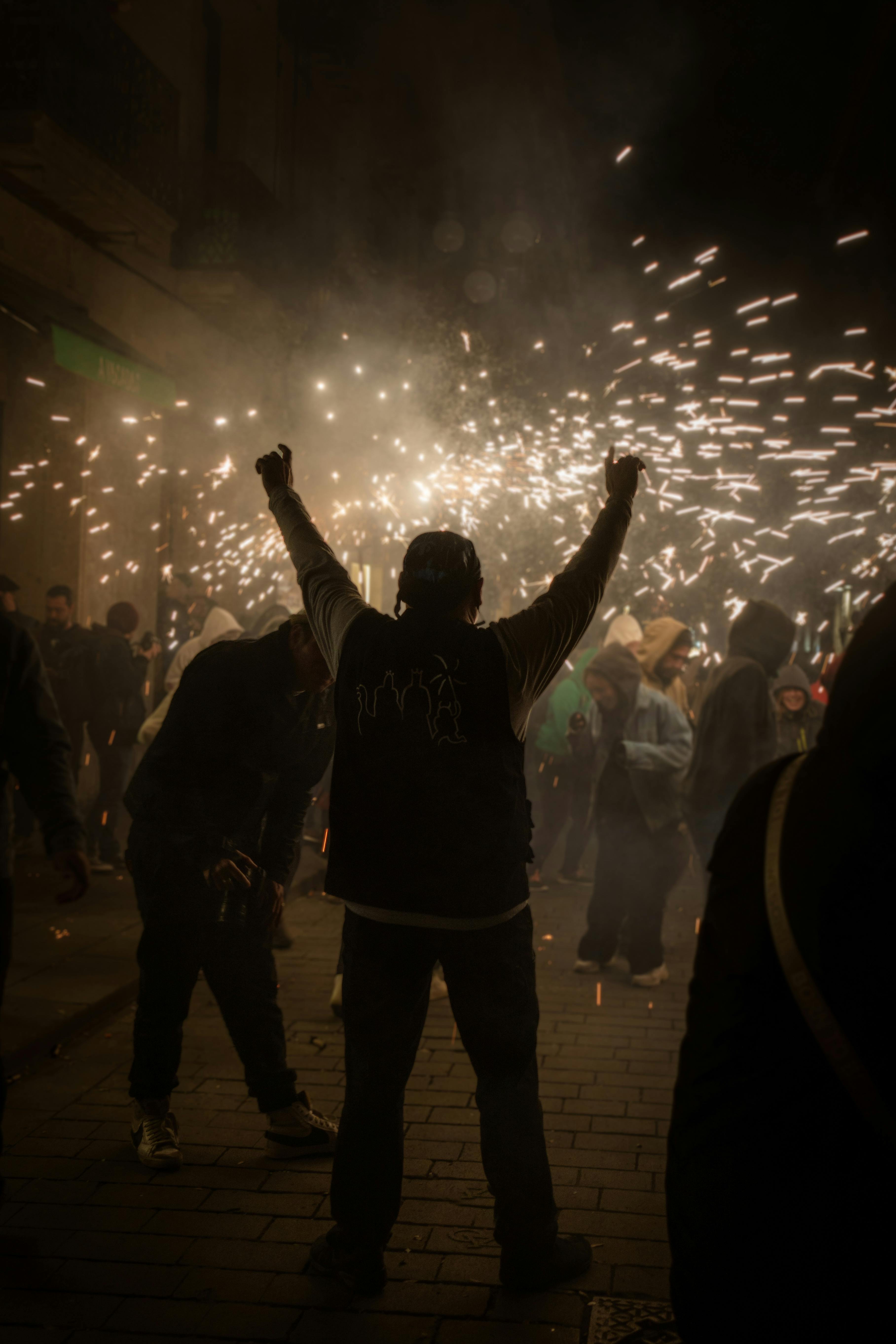Man and Fireworks · Free Stock Photo