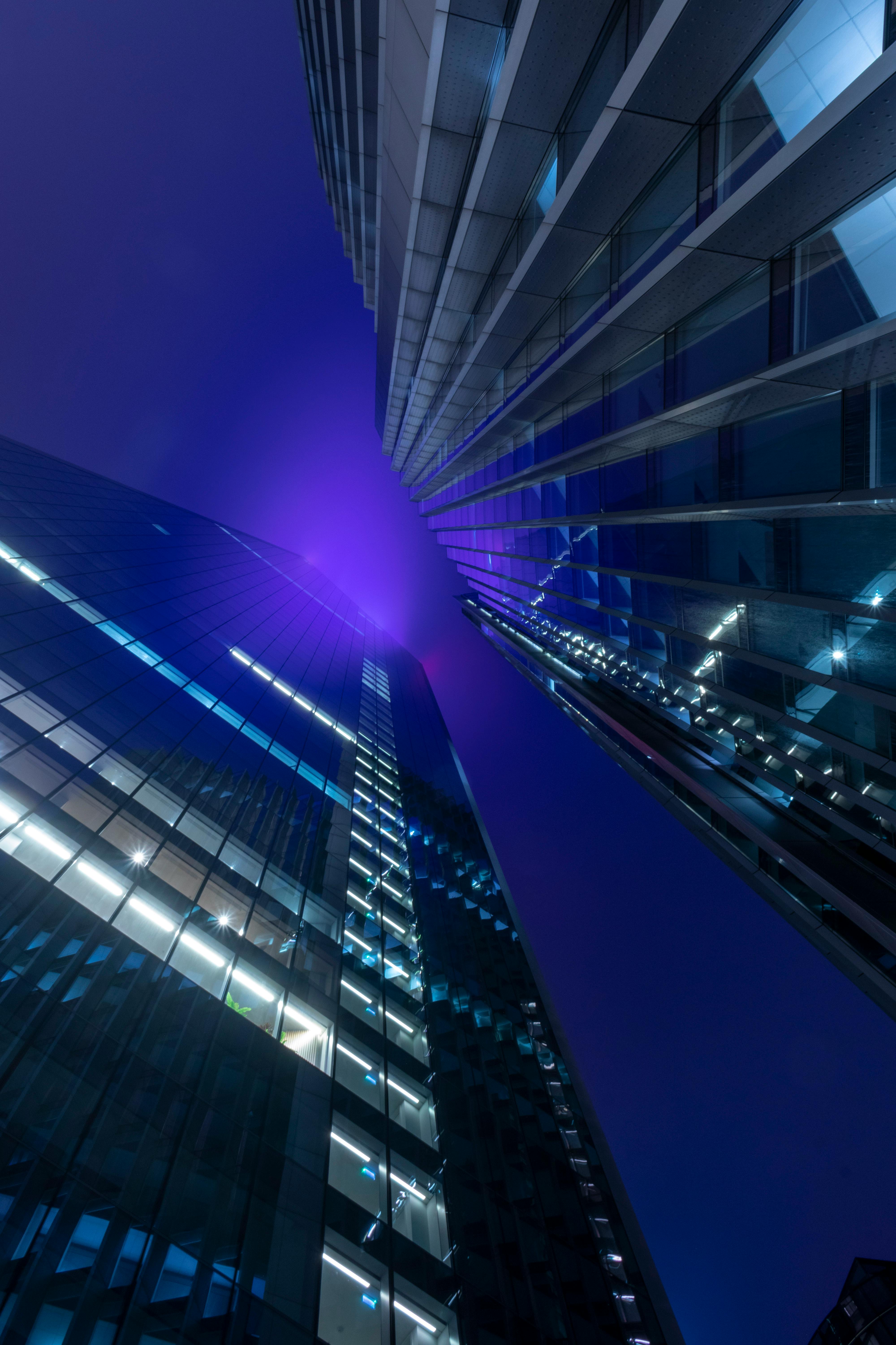 Light over Skyscrapers at Night · Free Stock Photo