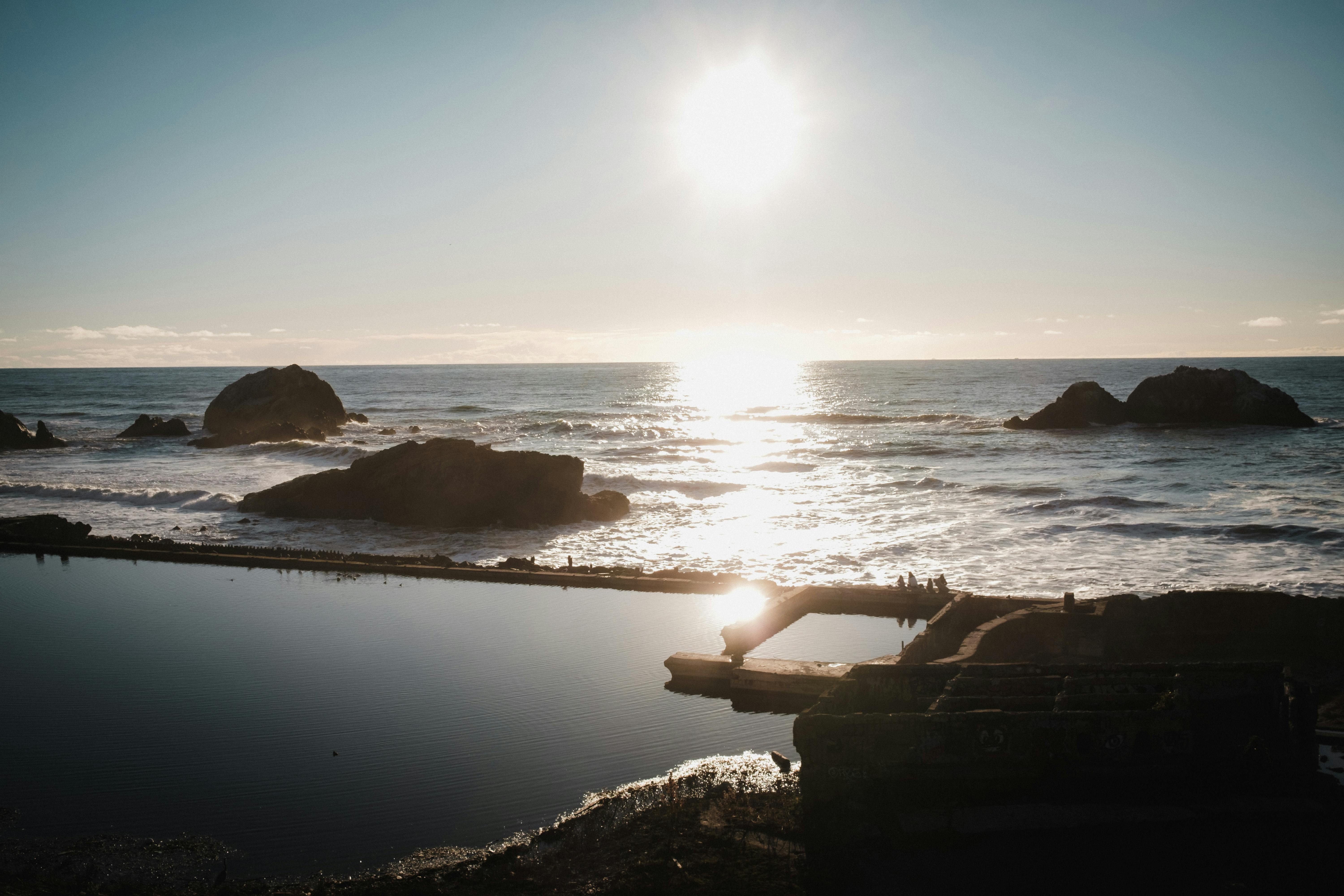 View of the Sutro Baths and Ocean in Bright Sunlight · Free Stock Photo