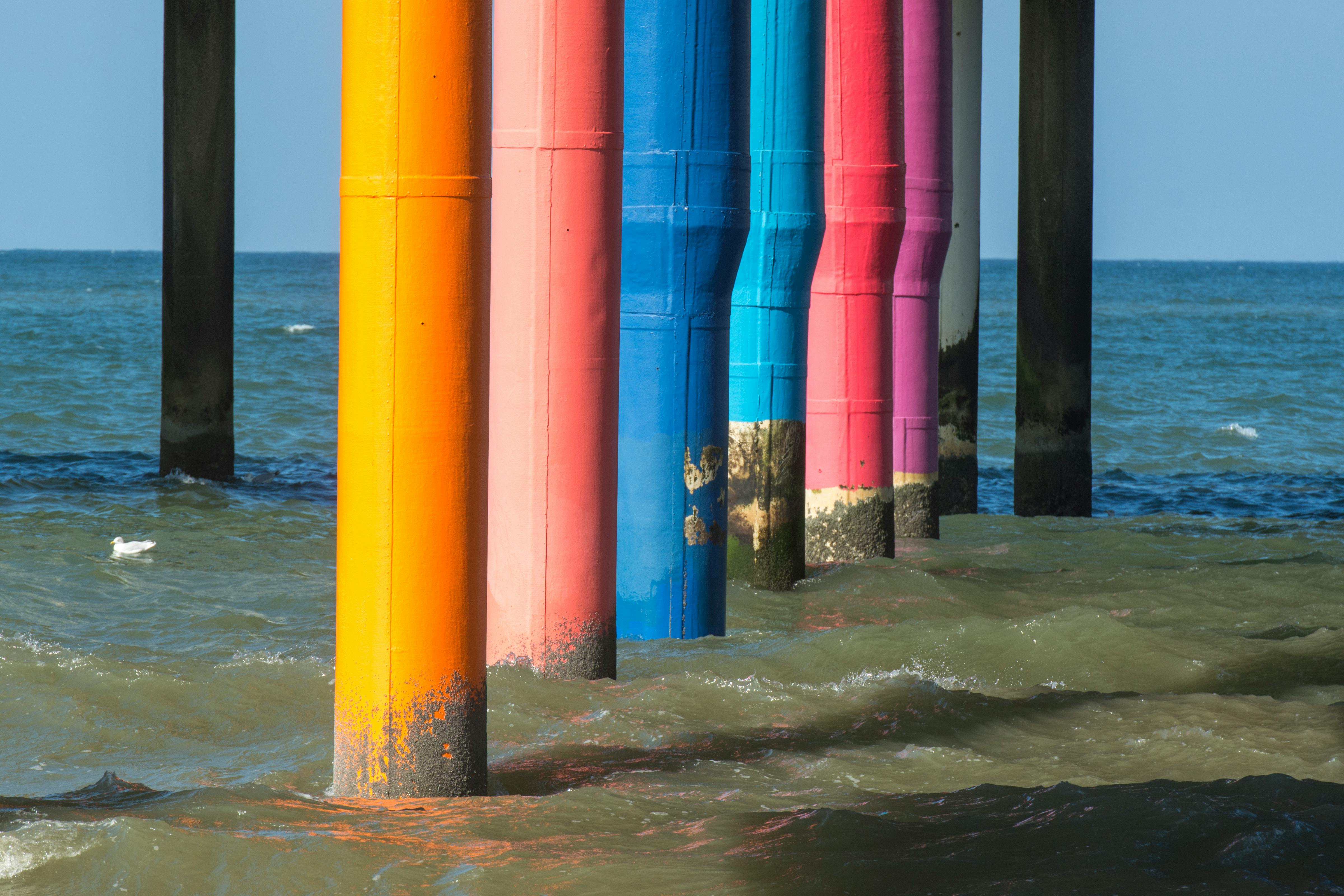 Colorful Pillars in the Sea · Free Stock Photo