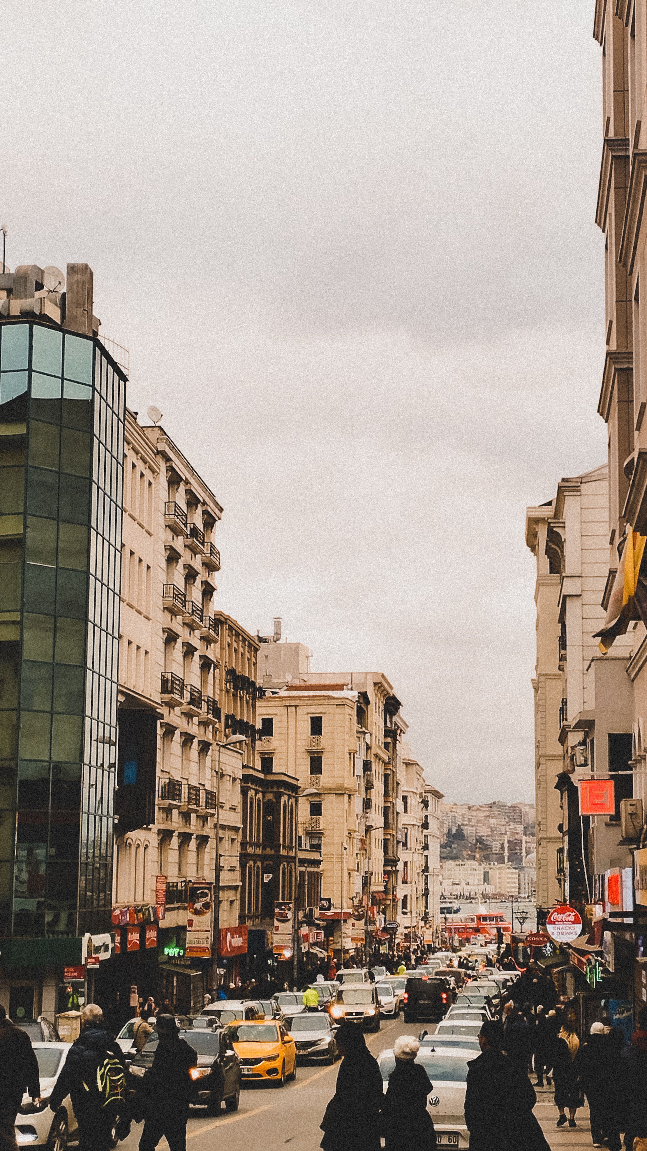 Cars Driving Road in Traffic in City Downtown · Free Stock Photo