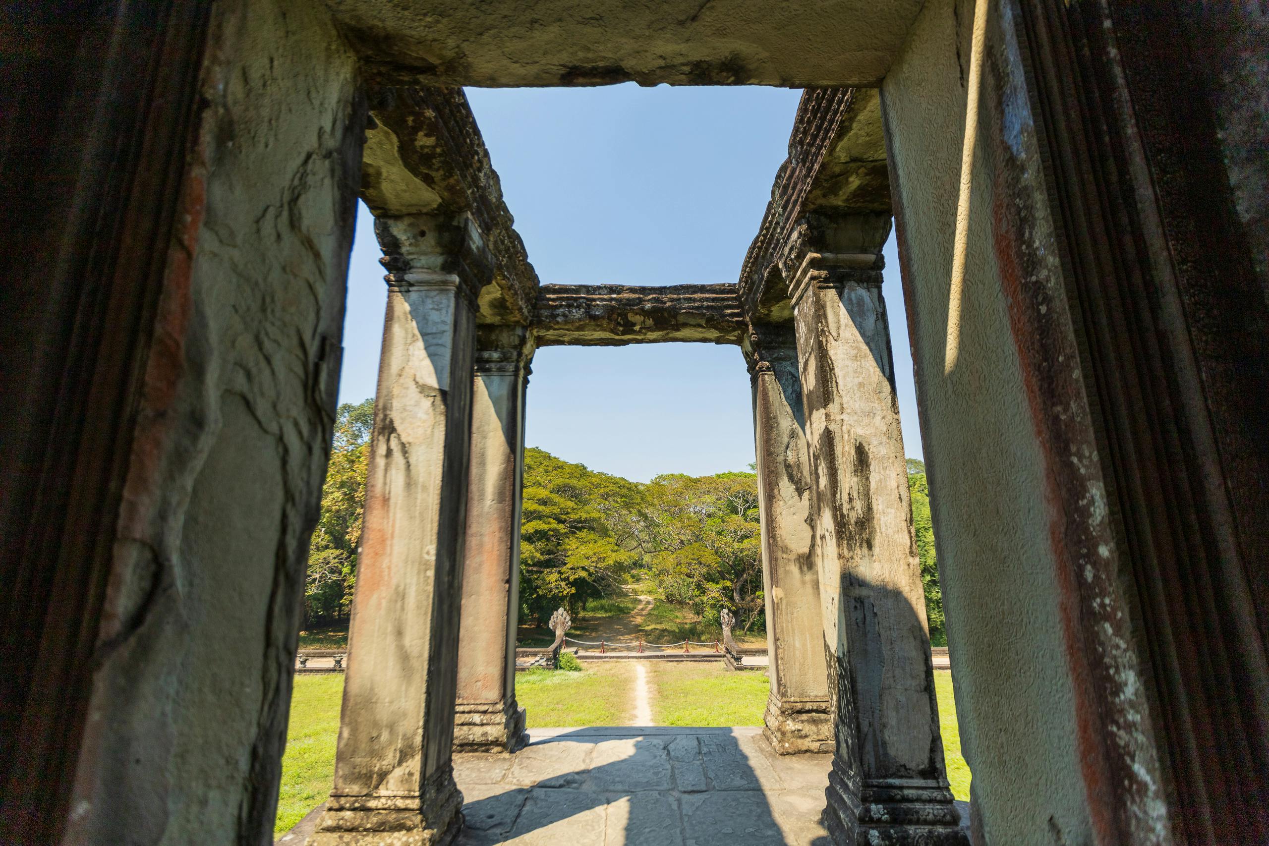 Aerial View of a Large Clock in front of the Temple of Wat Phnom, Phnom ...