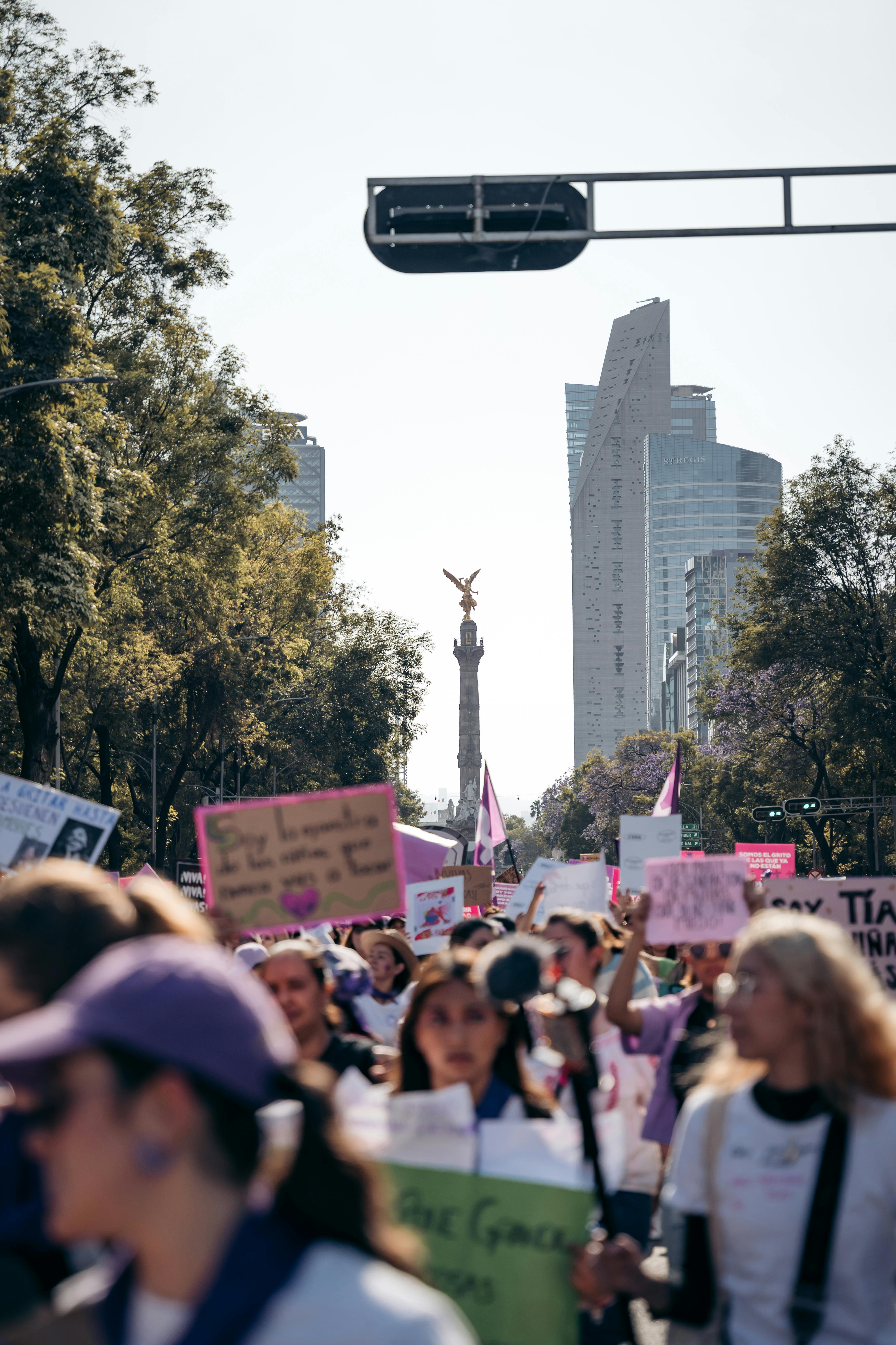 Crowd Protesting on Street in Mexico City · Free Stock Photo