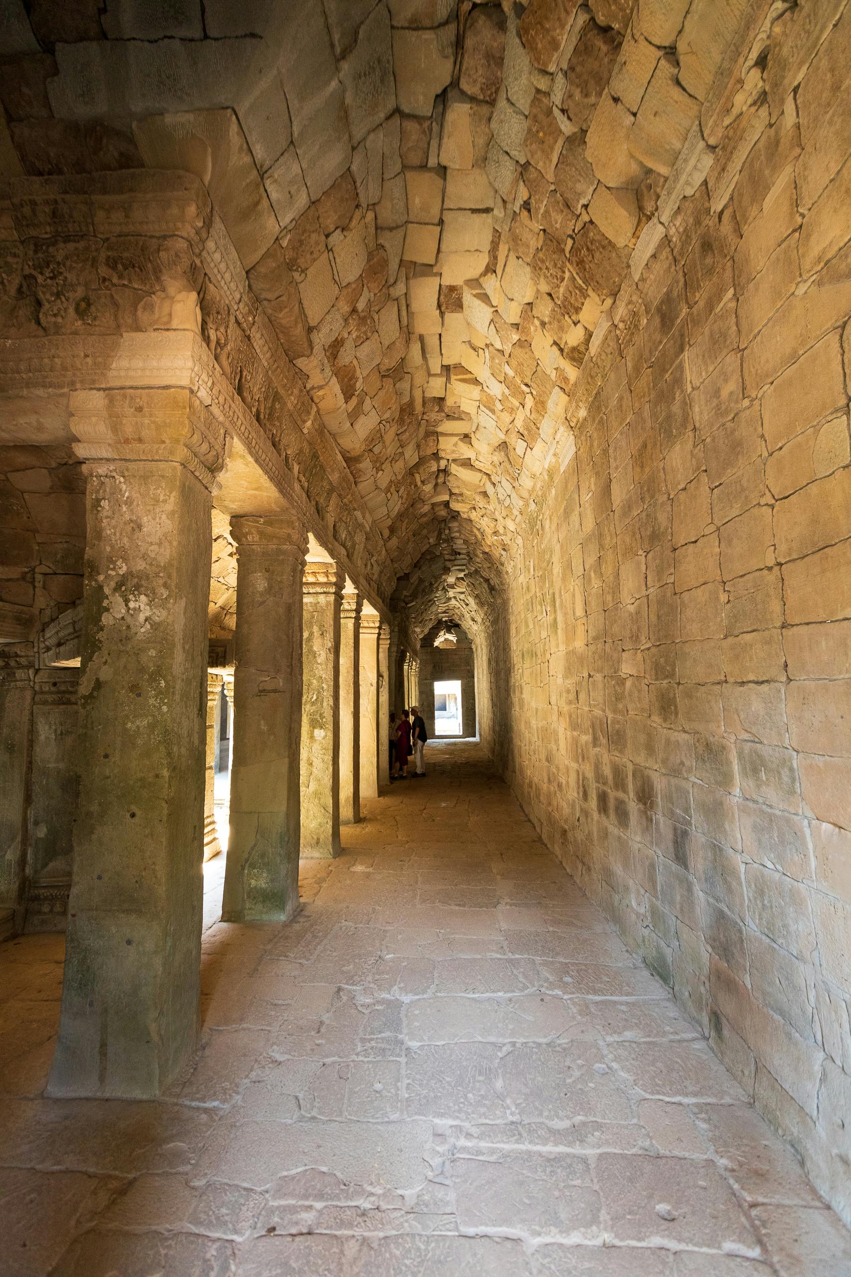 A Hallway in an Ancient Temple at the Angkor Wat Complex, Siem Reap ...
