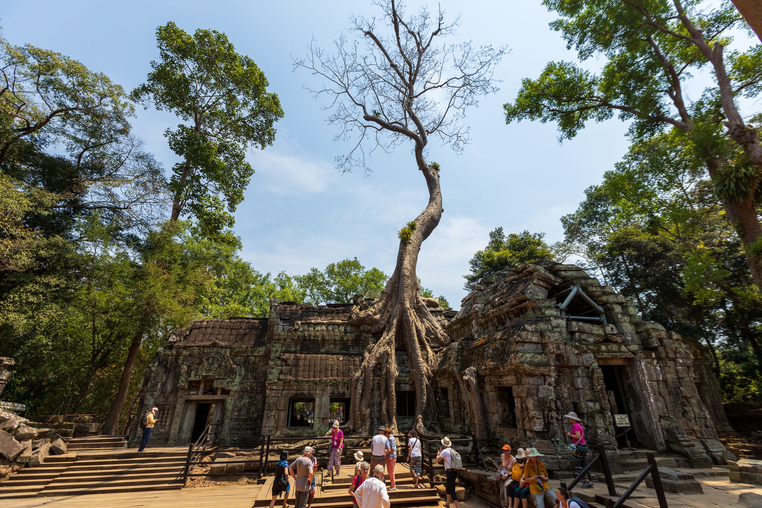 Group of Buddhist Monks in Front of Angkor Wat Temple · Free Stock Photo