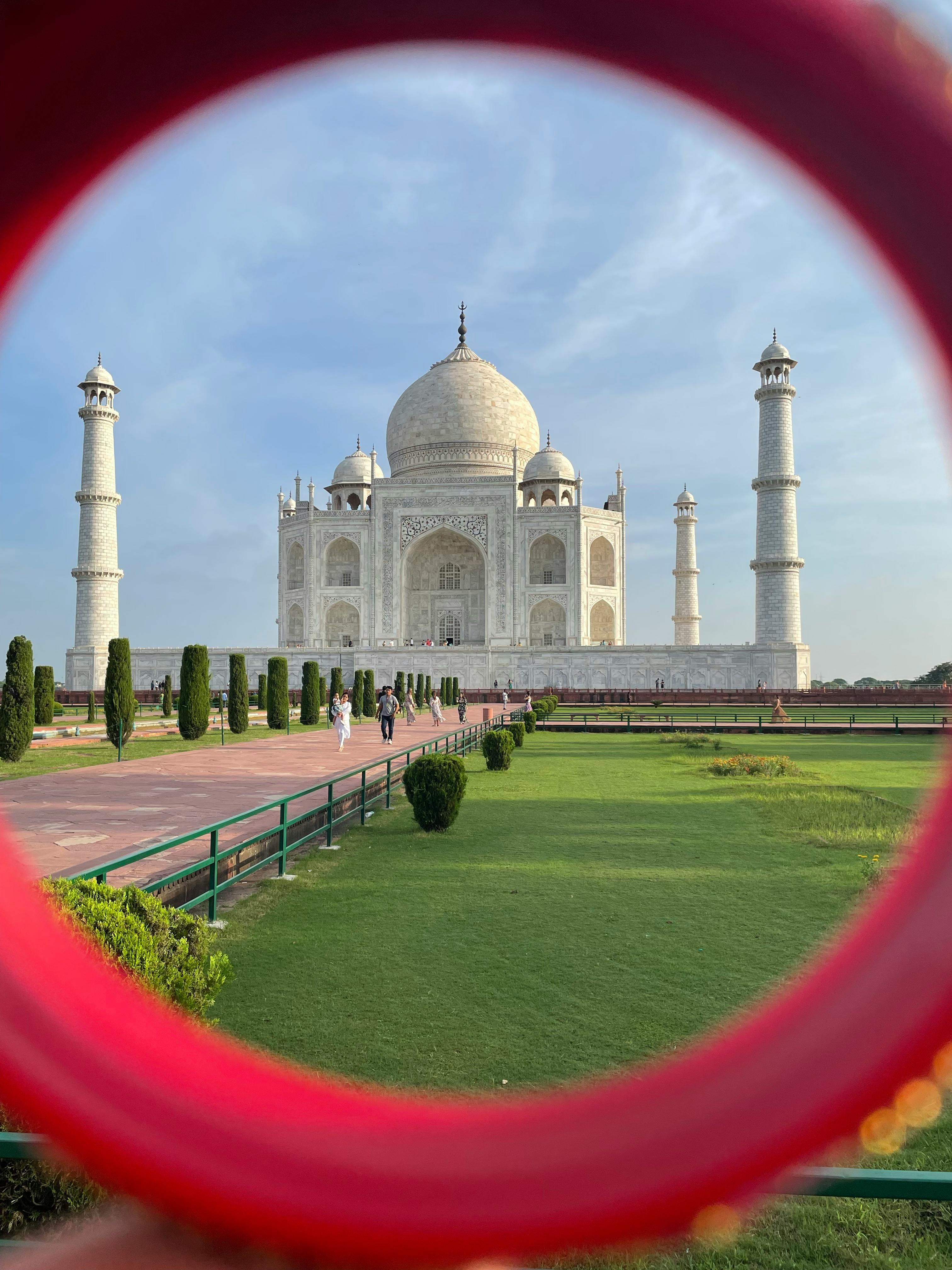 Taj Mahal behind Fence Circle · Free Stock Photo