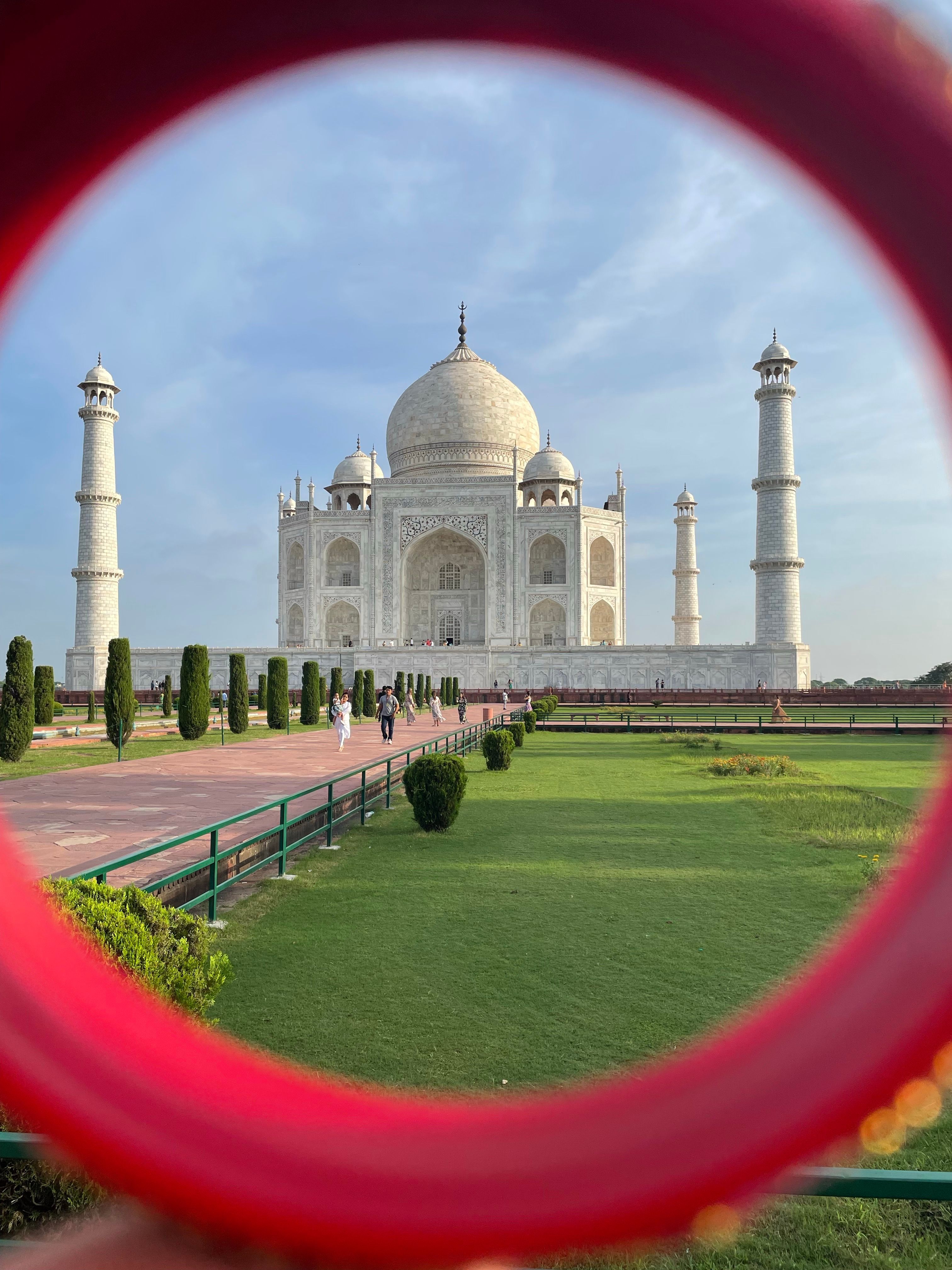Taj Mahal behind Fence Circle · Free Stock Photo