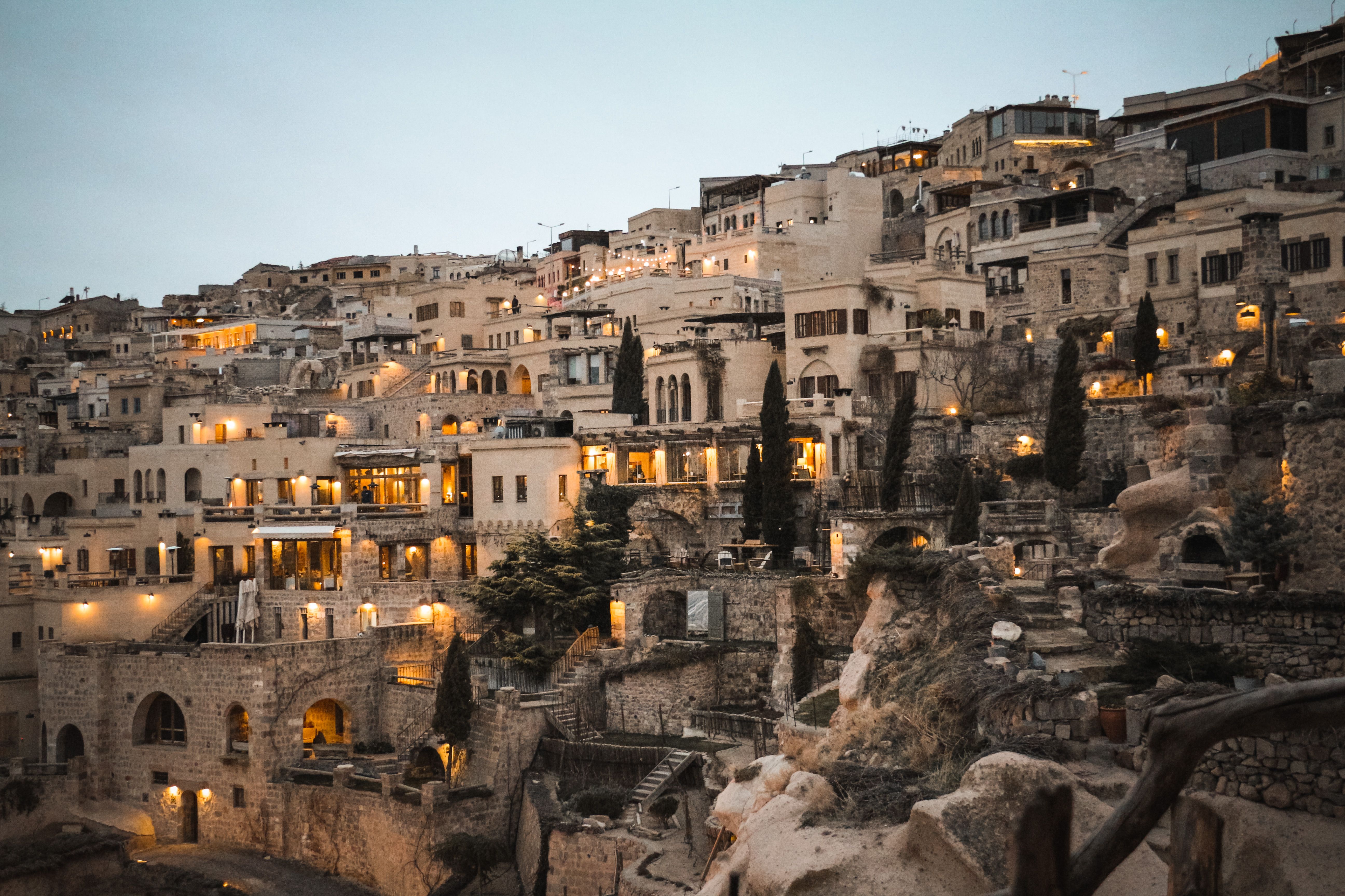 Landscape of Town on Hill · Free Stock Photo
