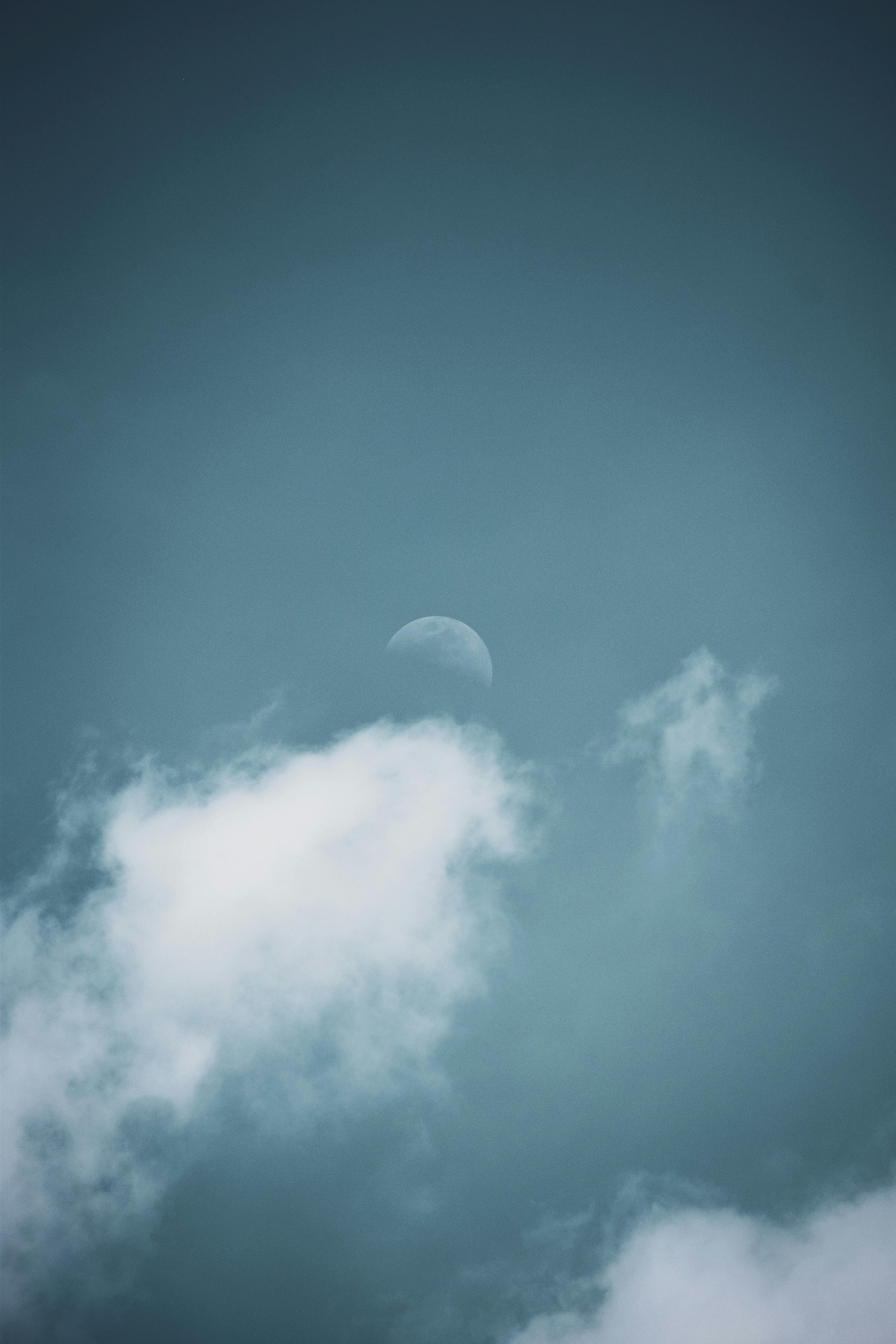 Moon over Clouds on Sky · Free Stock Photo