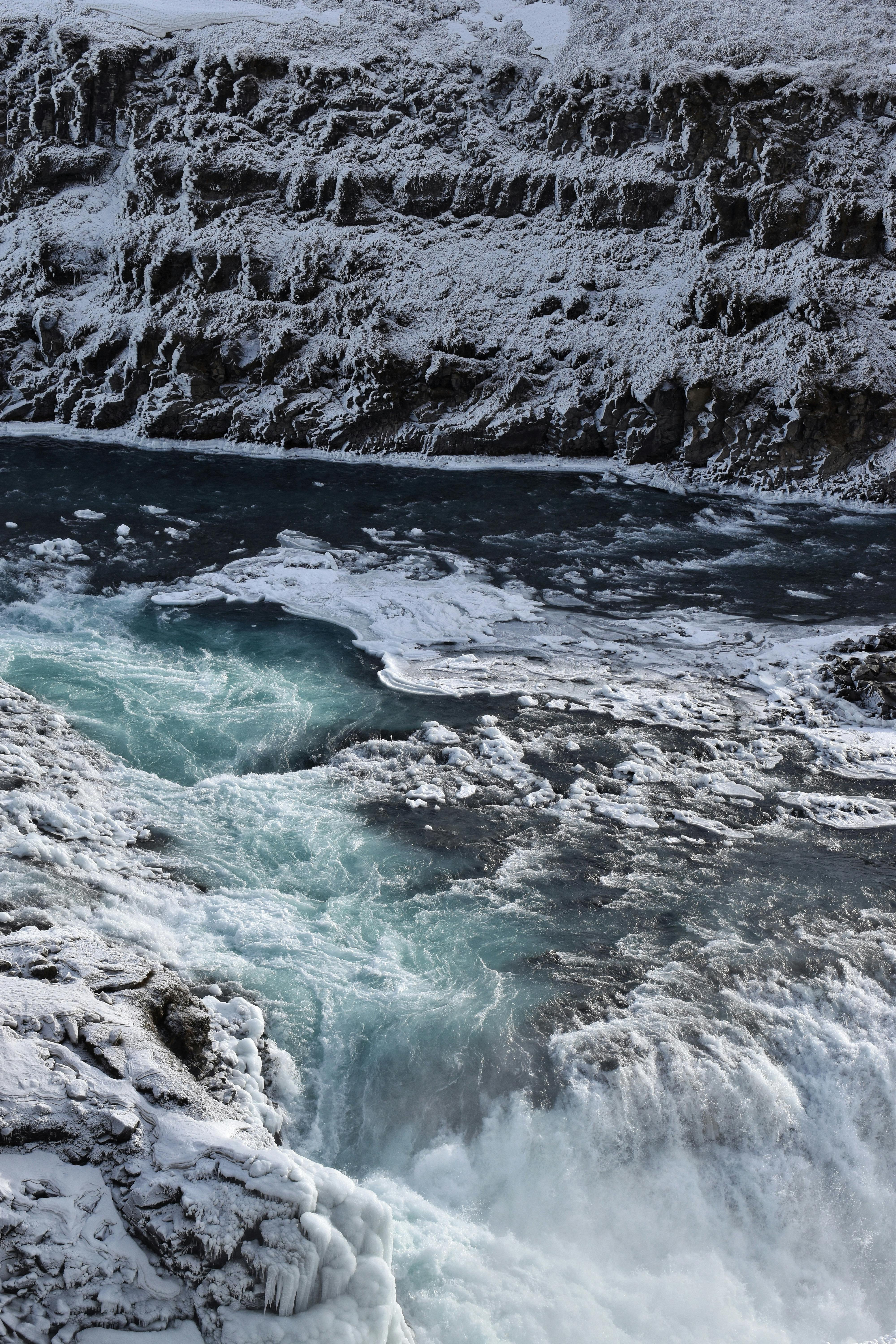 Snow around Waterfall · Free Stock Photo