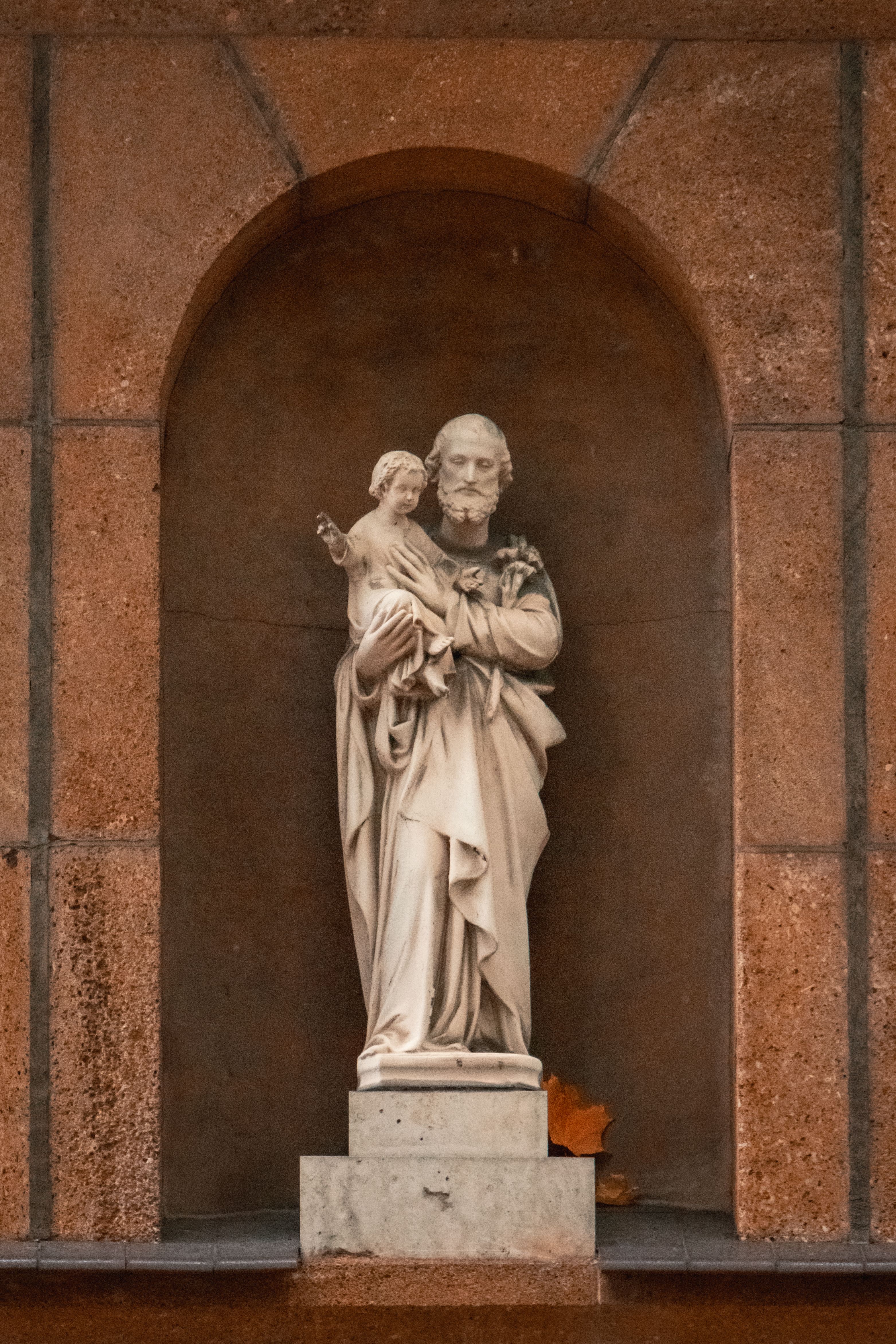 Niche with a Sculpture of a Saint Joseph with a Little Jesus in His ...