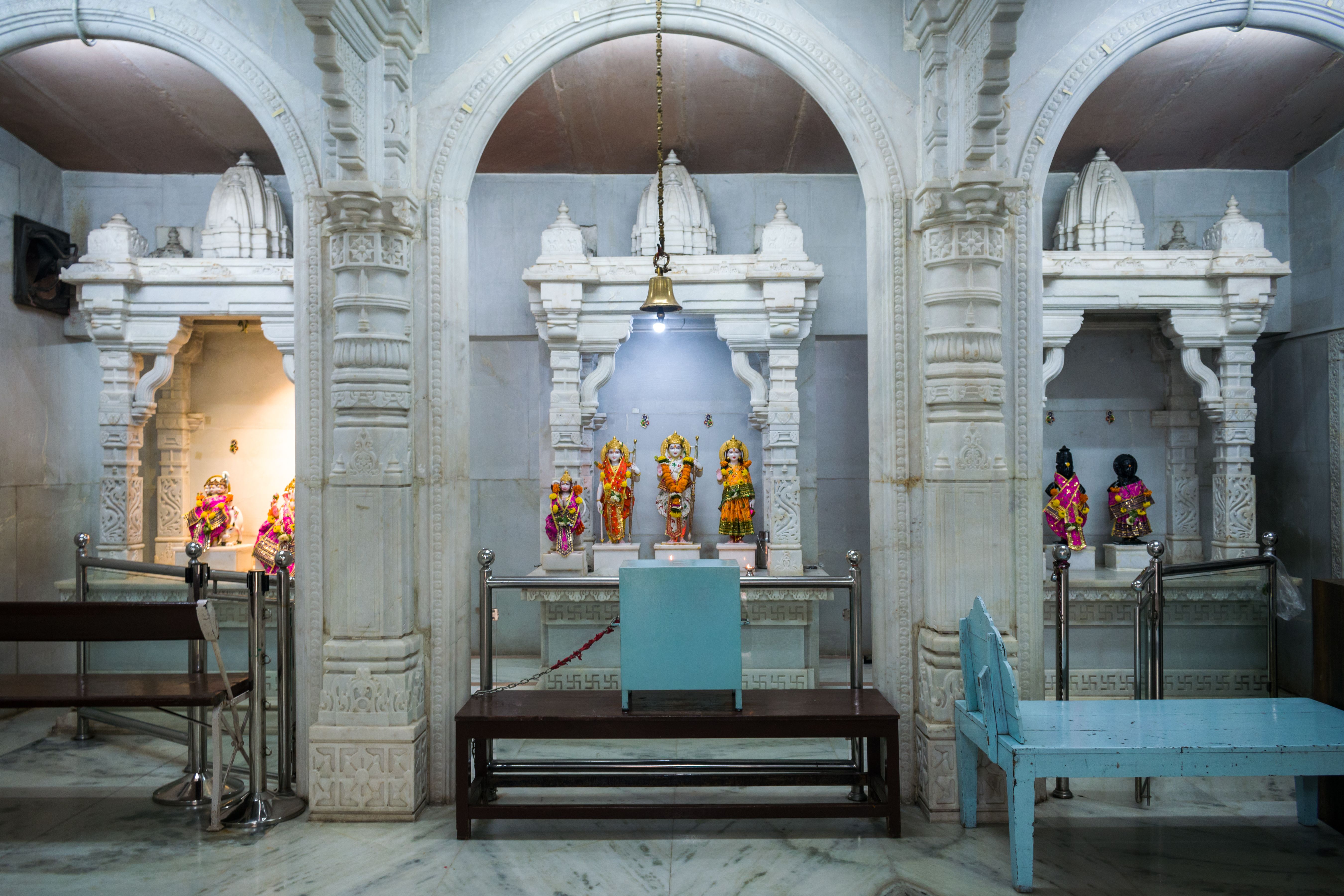Beautiful deities being worshipped at a temple dedicated to Lord ...