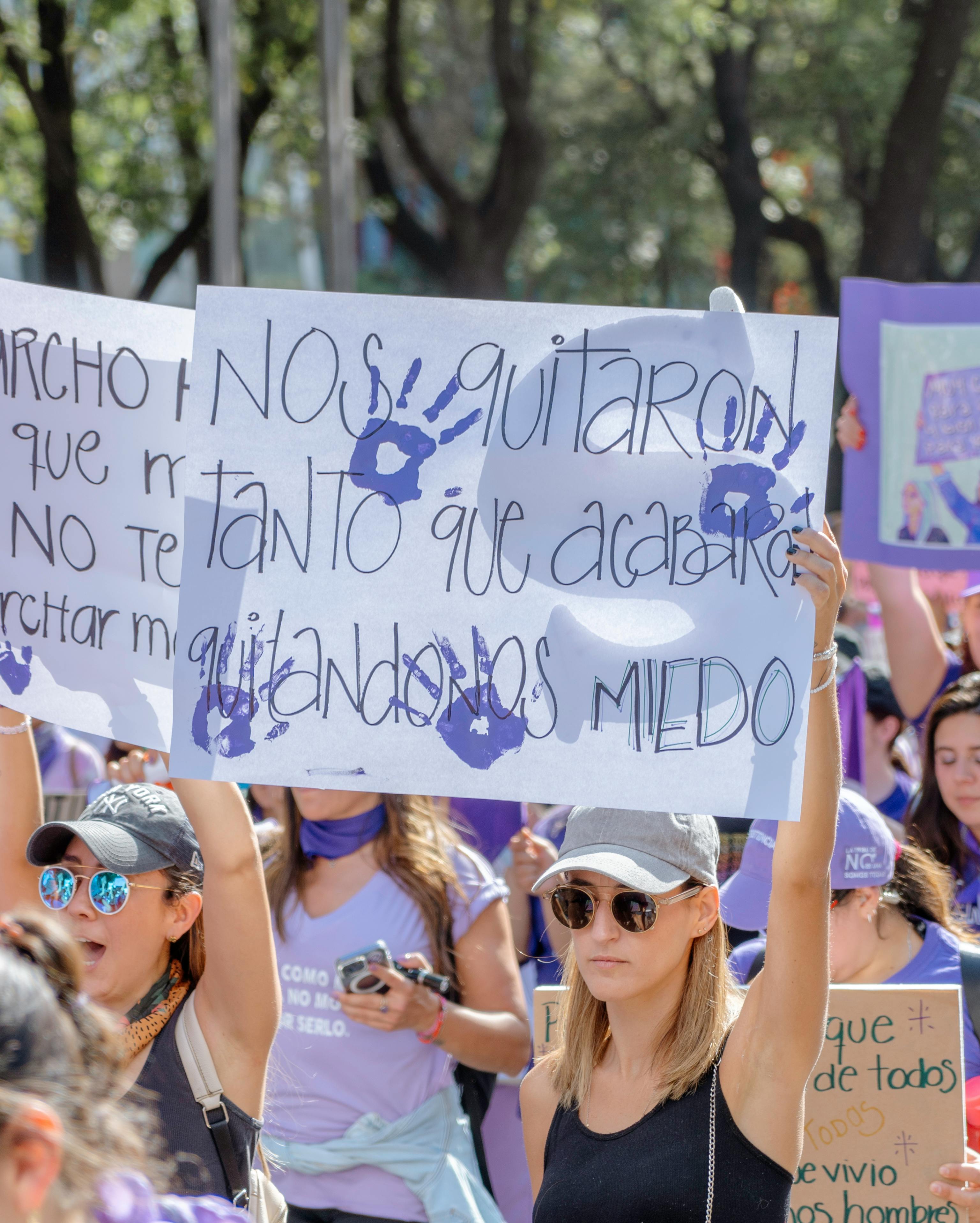 Women with Banners at a Rally in Mexico City · Free Stock Photo